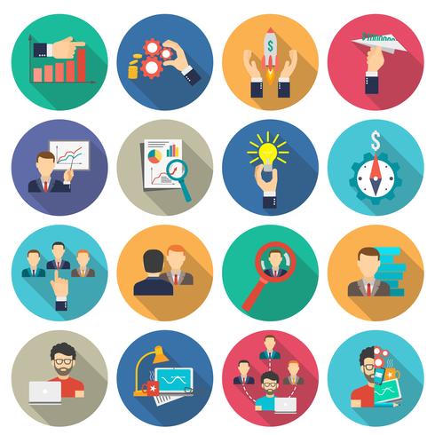 Business Icons Flat Shadow Set 462992 Vector Art at Vecteezy