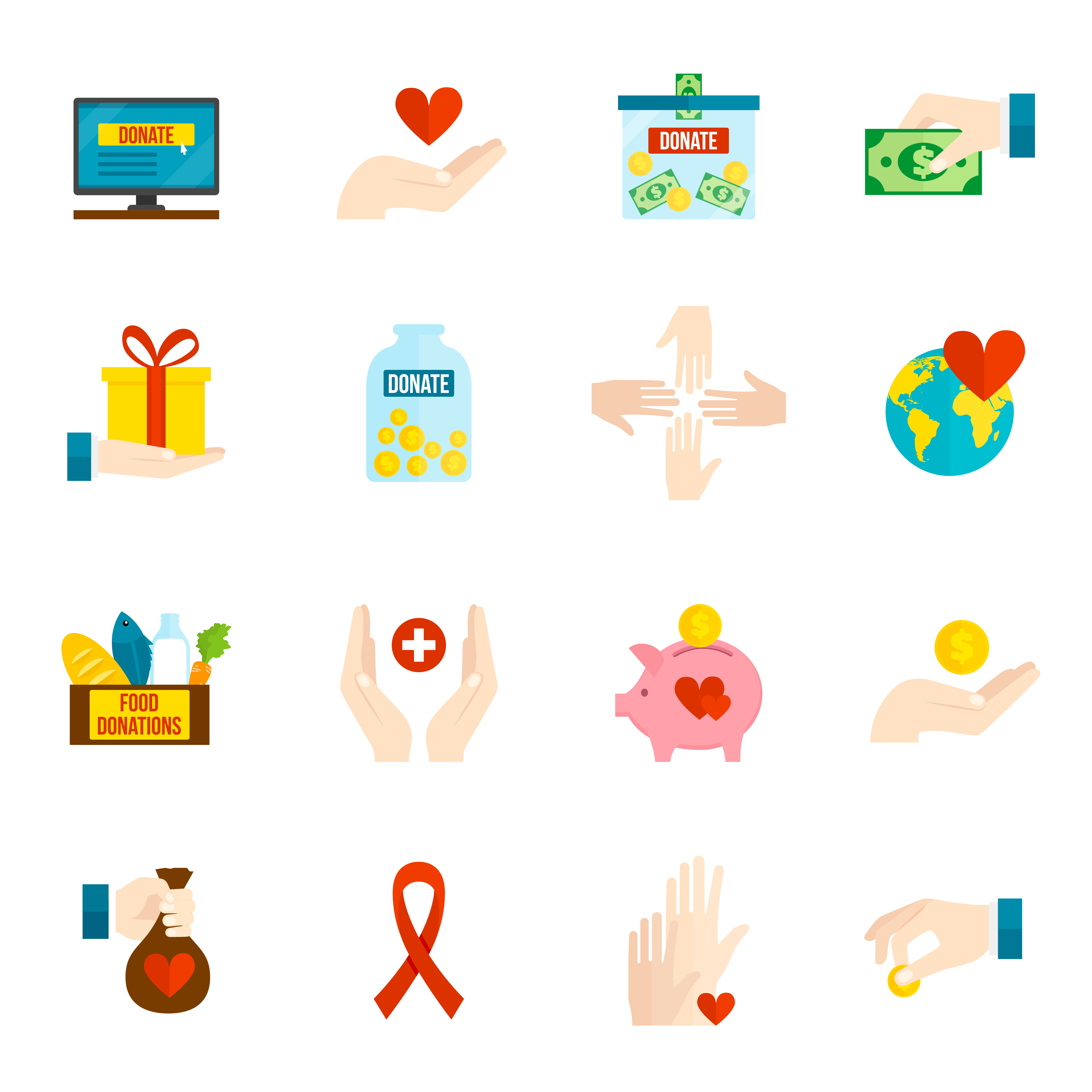 Charity Icons Flat Set 463106 Vector Art at Vecteezy Charity Icons Flat Set 463106 Vector Art at Vecteezy