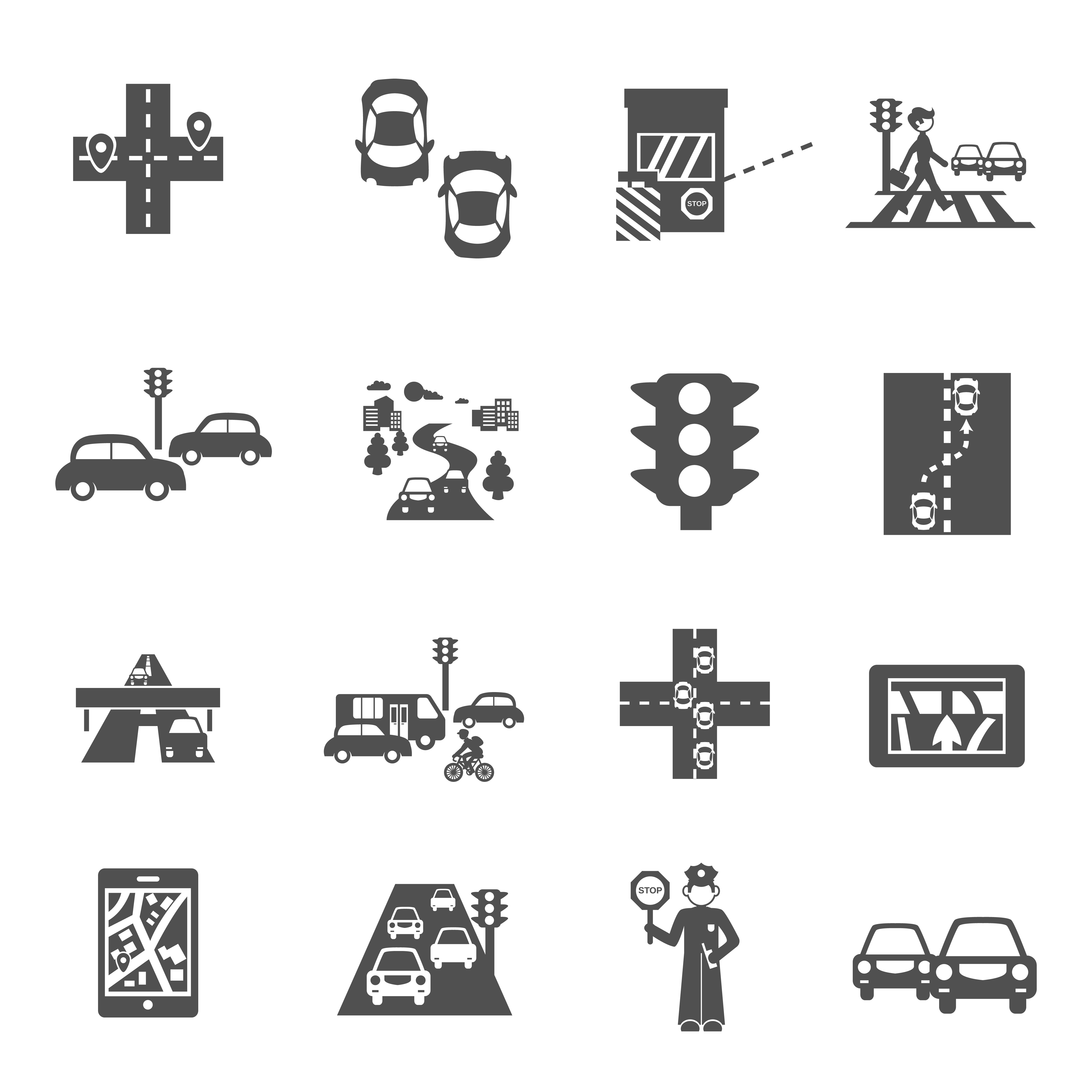 Traffic Icons Set 463138 Vector Art at Vecteezy