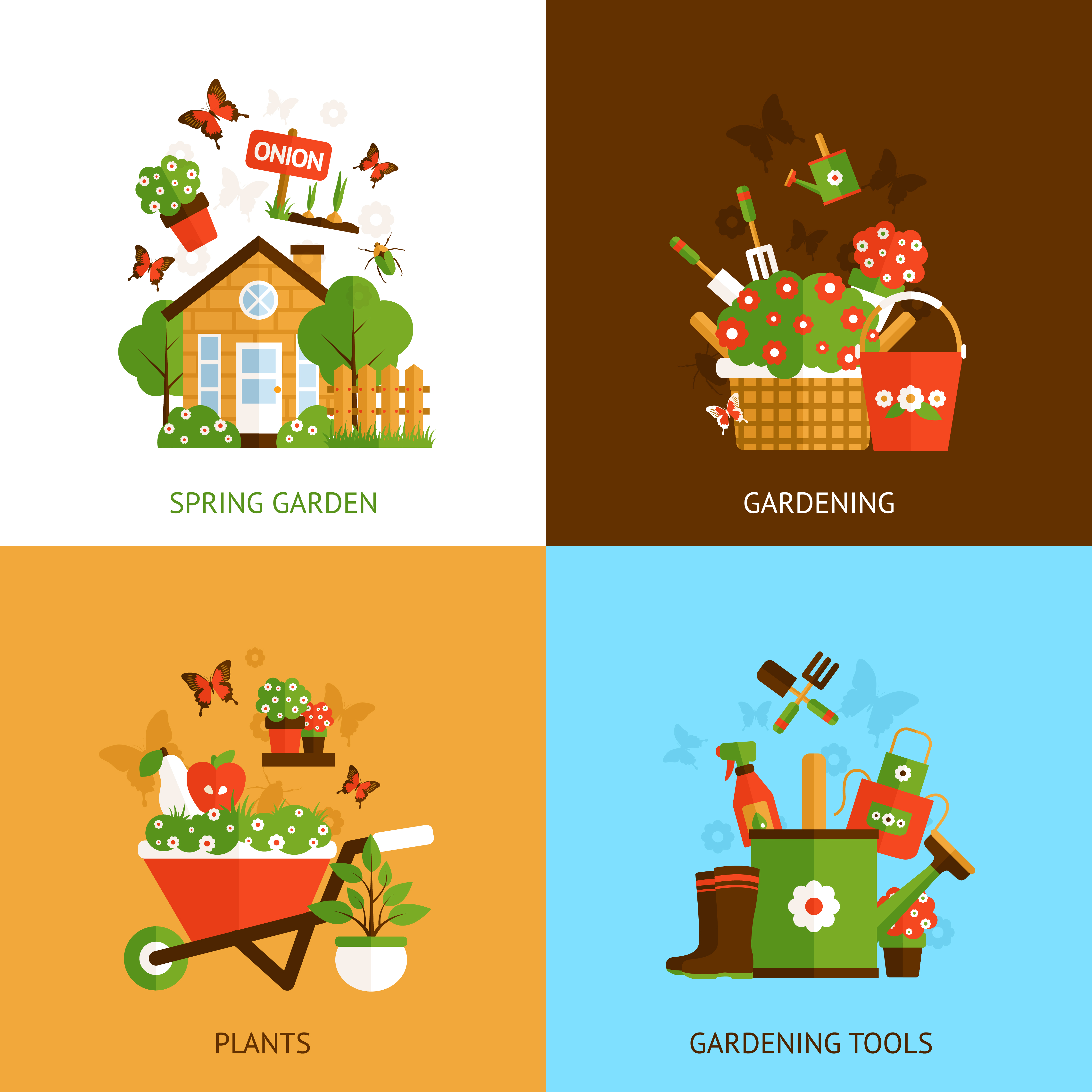 Gardening Design Concept 463140 Vector Art at Vecteezy