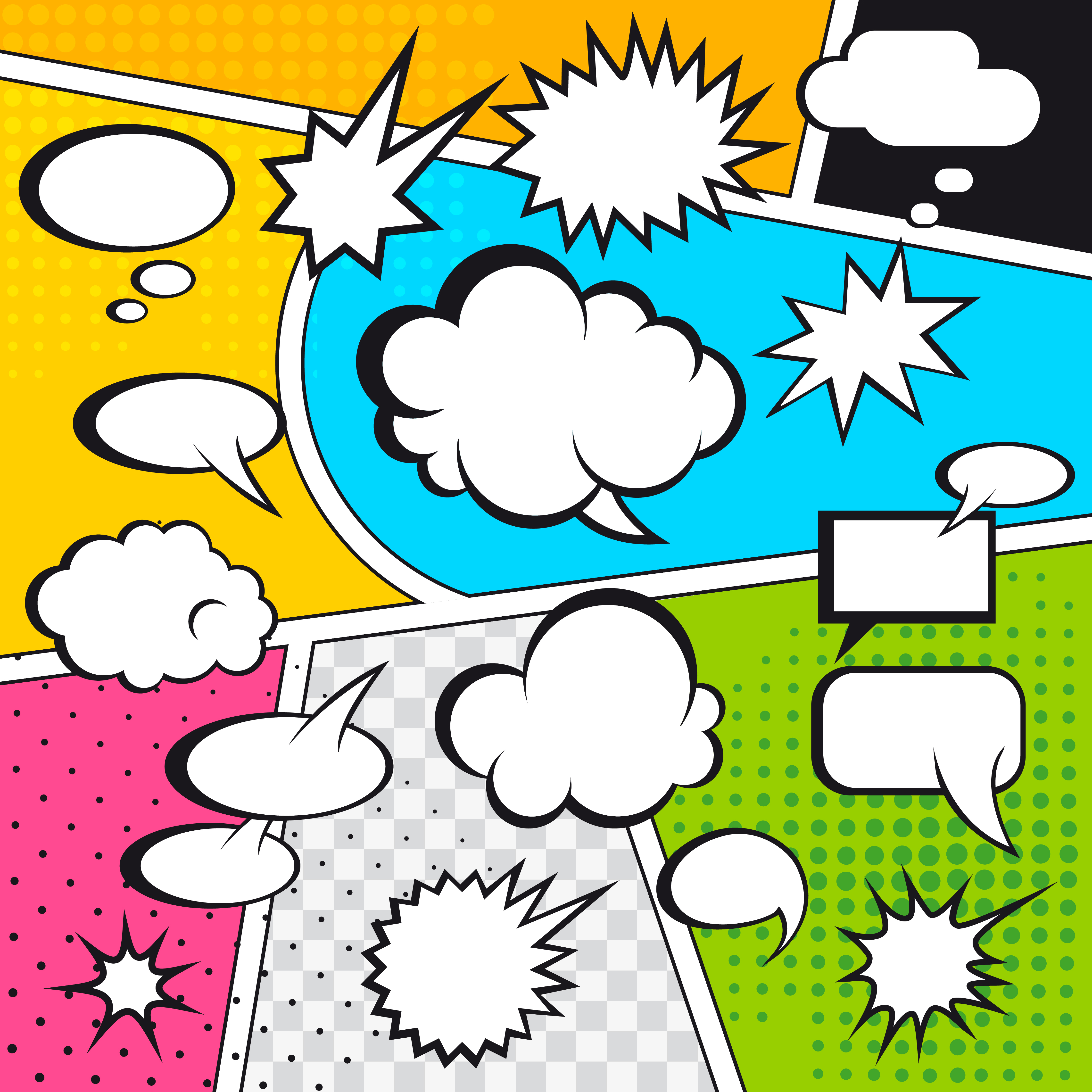 Comic speech bubbles 463799 Vector Art at Vecteezy Comic speech bubbles 463799 Vector Art at Vecteezy