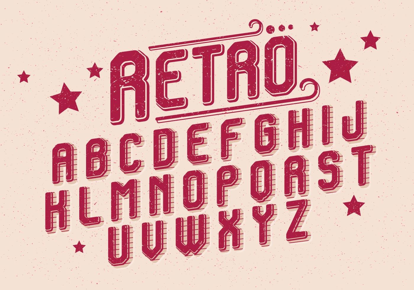 Retro Alphabet Vector 463933 Vector Art at Vecteezy