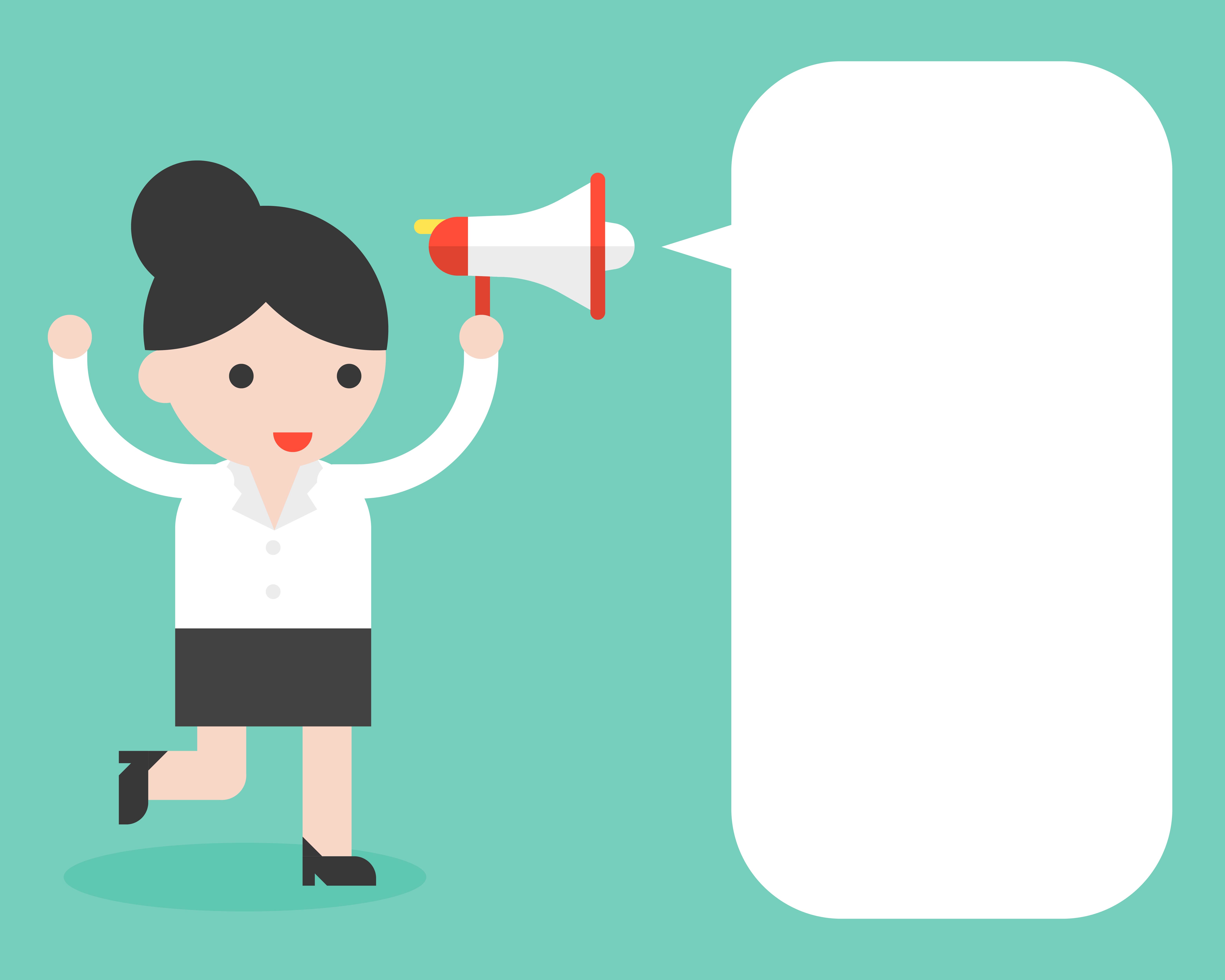 Businesswoman holding megaphone and blank bubble speech 464945 Vector ... Businesswoman holding megaphone and blank bubble speech 464945 Vector ...