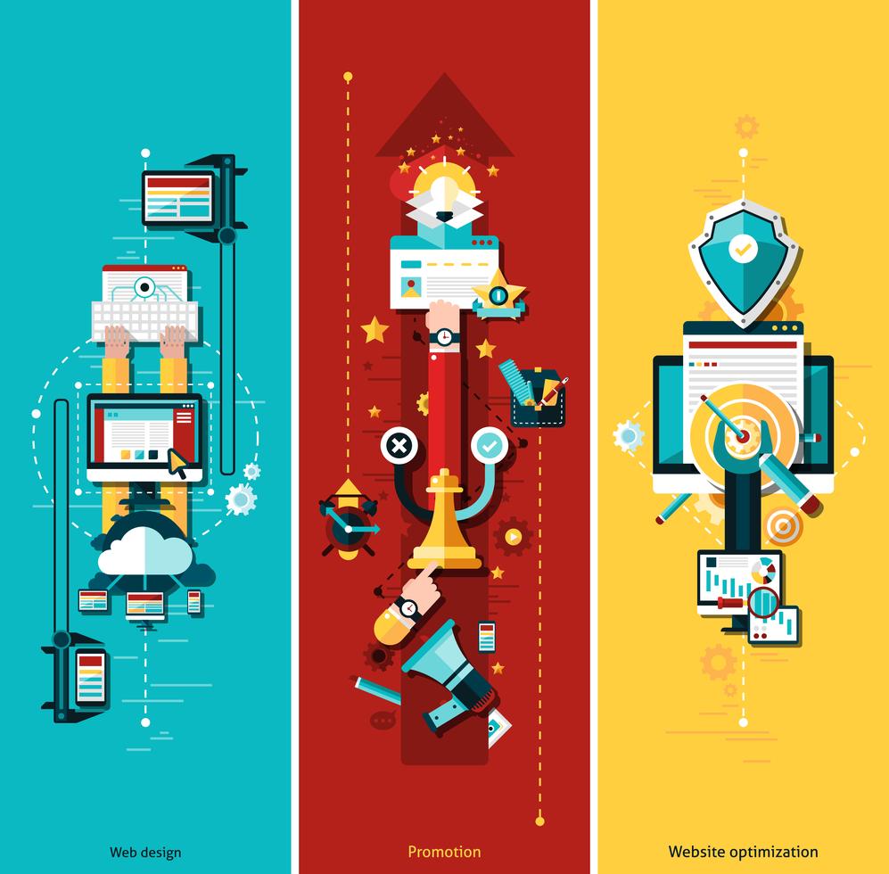 Seo Development Banners 466640 Vector Art at Vecteezy