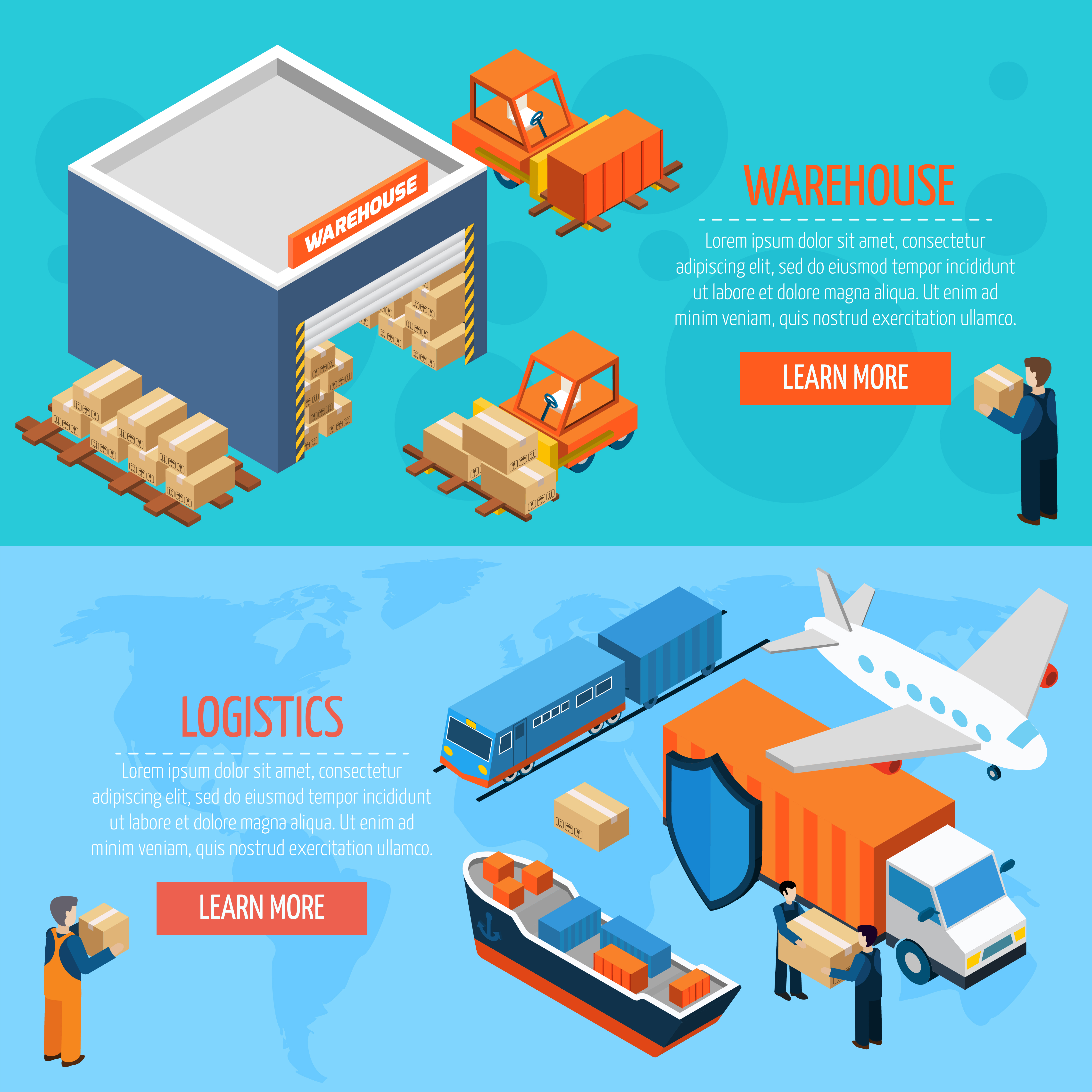 Isometric Warehouse Logistics Banners 467316 Vector Art at Vecteezy Isometric Warehouse Logistics Banners 467316 Vector Art at Vecteezy