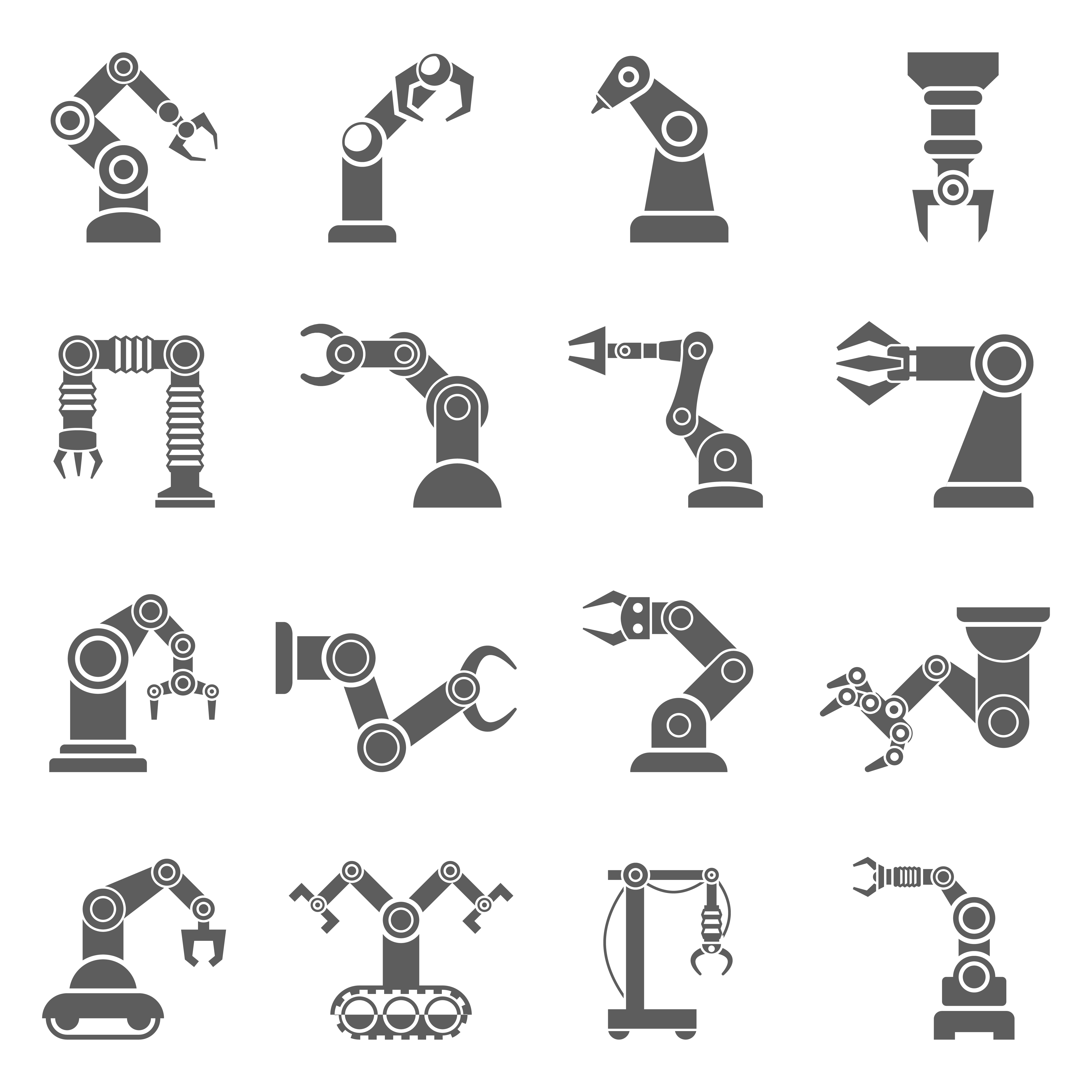 Robotic Arm Black Icons Set 467326 Vector Art at Vecteezy Robotic Arm Black Icons Set 467326 Vector Art at Vecteezy