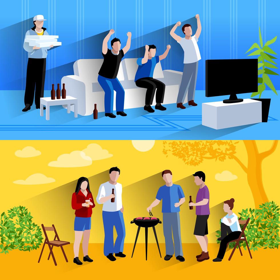 Friends buddies 2 flat banners composition 467477 Vector Art at Vecteezy Friends buddies 2 flat banners composition 467477 Vector Art at Vecteezy