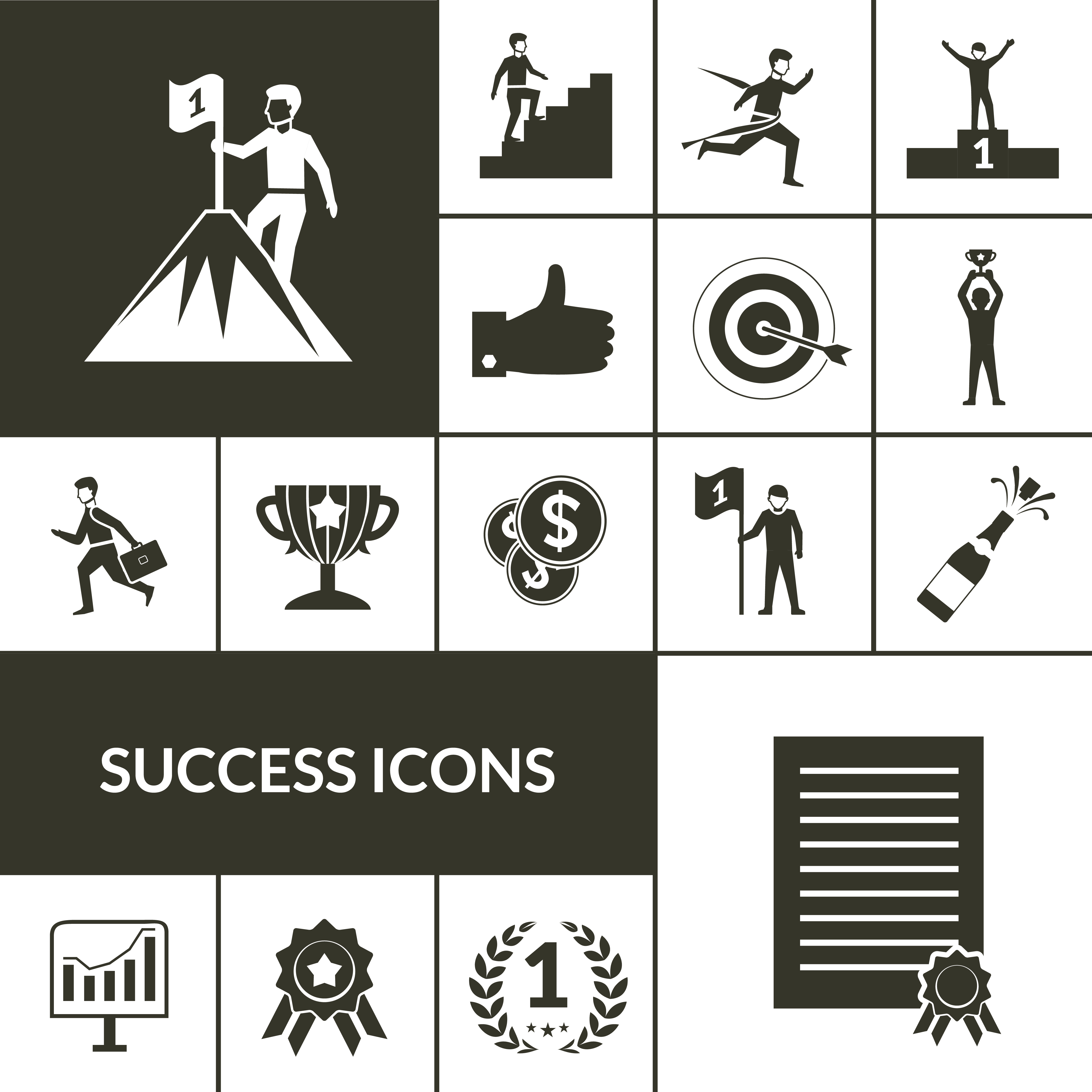 Success Icons Black Set 467574 Vector Art at Vecteezy Success Icons Black Set 467574 Vector Art at Vecteezy