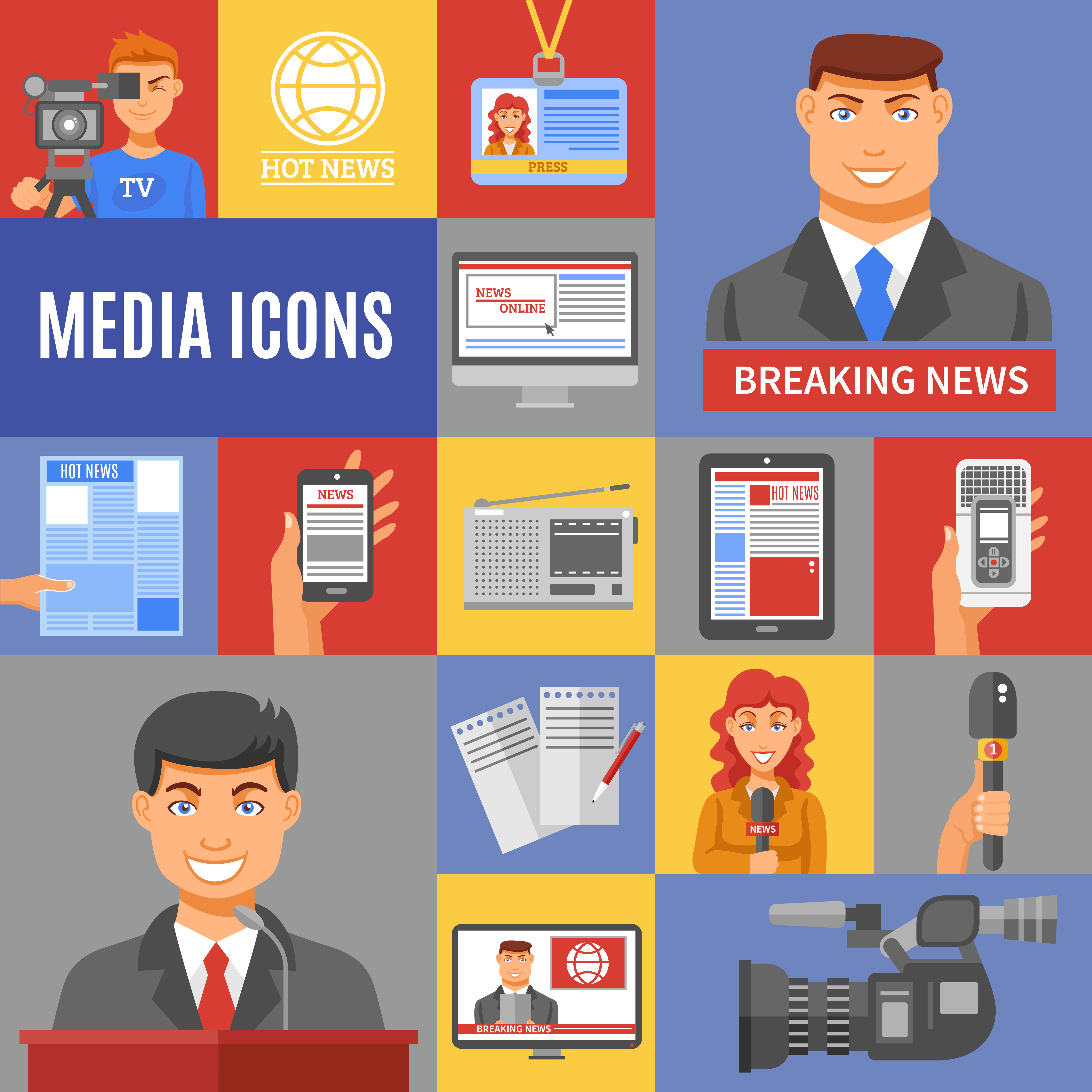 Journalism Icons Set 467581 Vector Art At Vecteezy