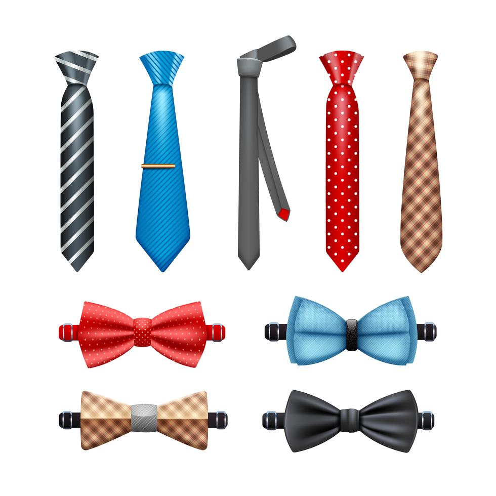 Tie And Bow Tie Set 467804 Vector Art at Vecteezy
