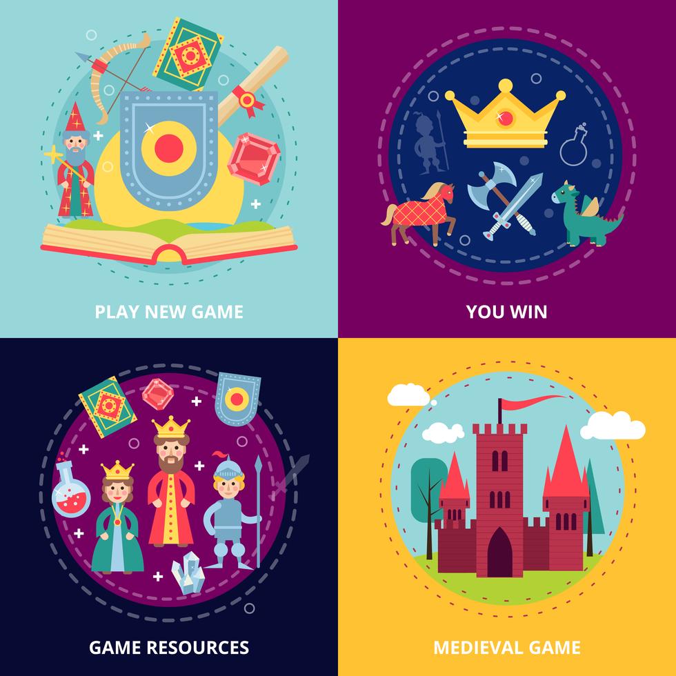 Medieval Game Set 467860 Vector Art at Vecteezy