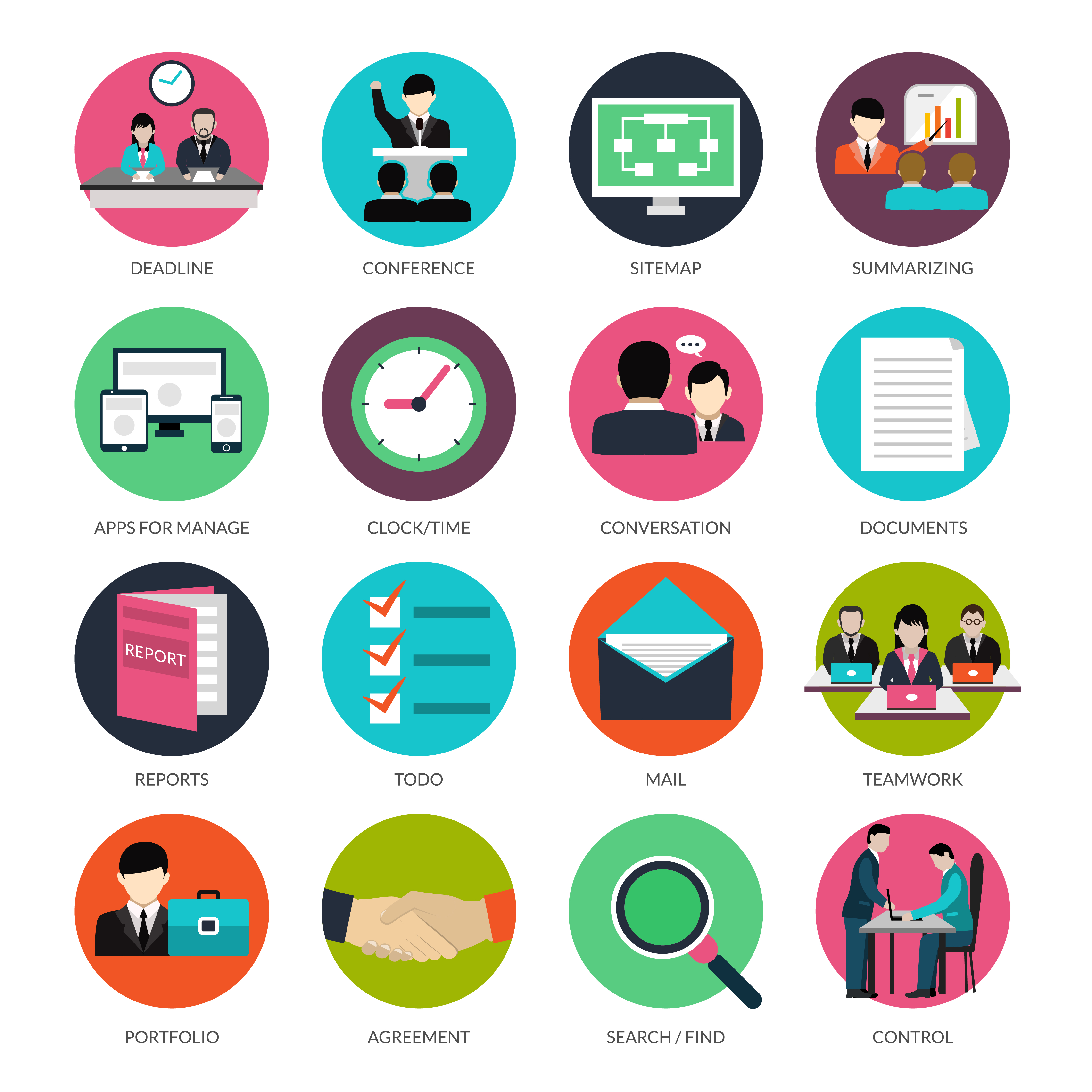 Project Management Icons 468283 Vector Art at Vecteezy