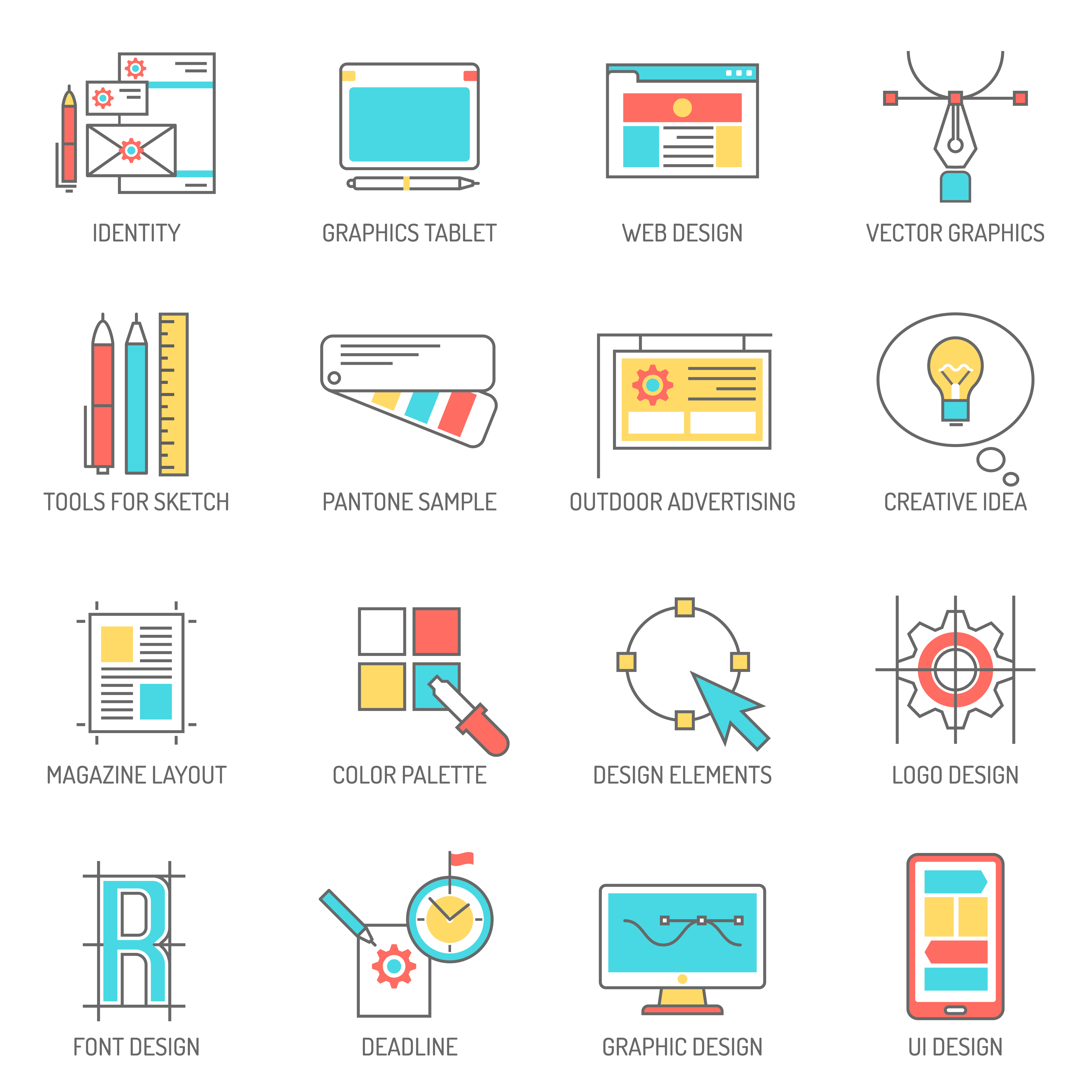 Designer Icons Line Set 468835 Vector Art at Vecteezy