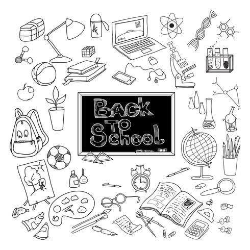 Back to school doodle poster black 469229 Vector Art at Vecteezy