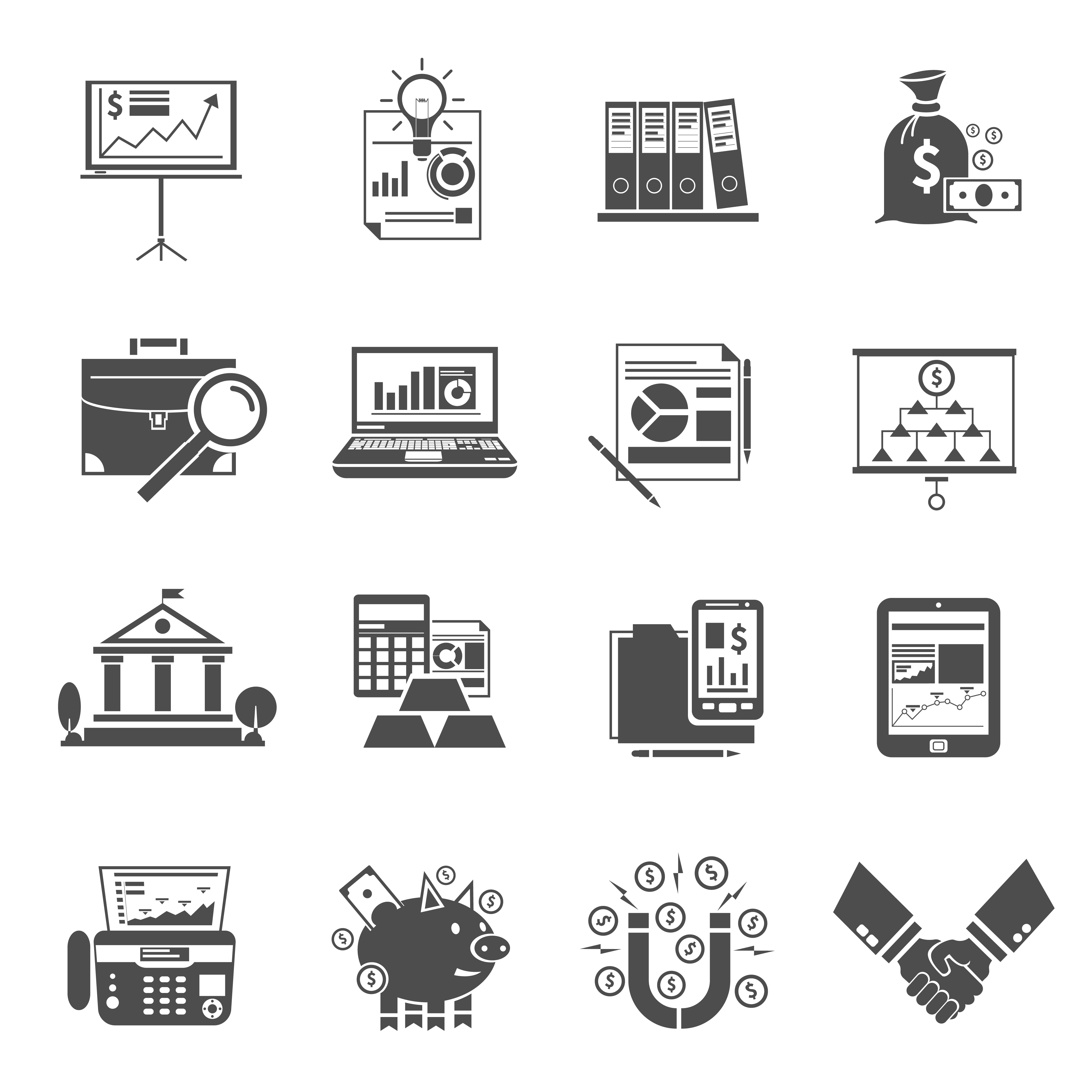 Finance Icon Black Set 469319 Vector Art at Vecteezy