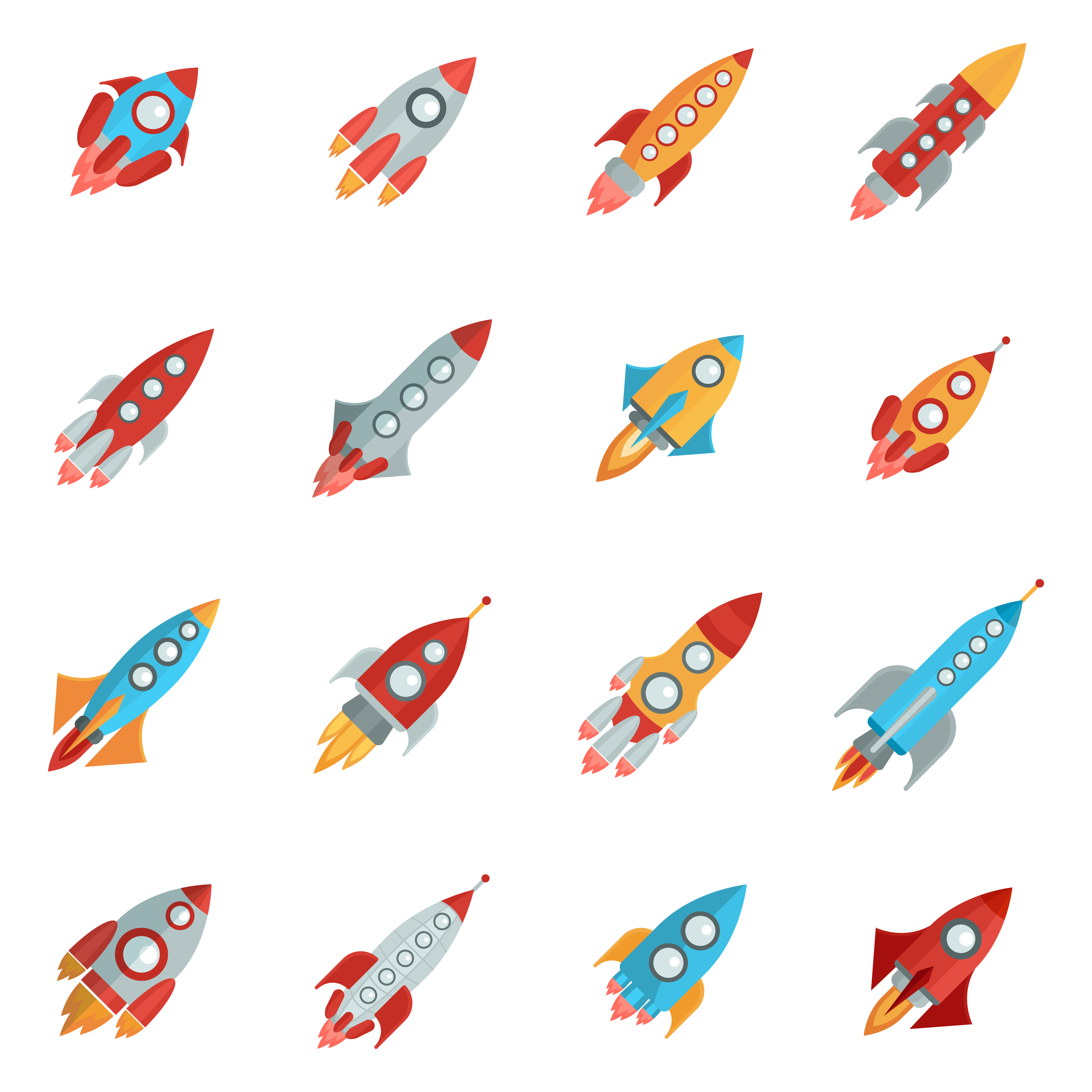 Rocket Icons Set 469445 Vector Art at Vecteezy