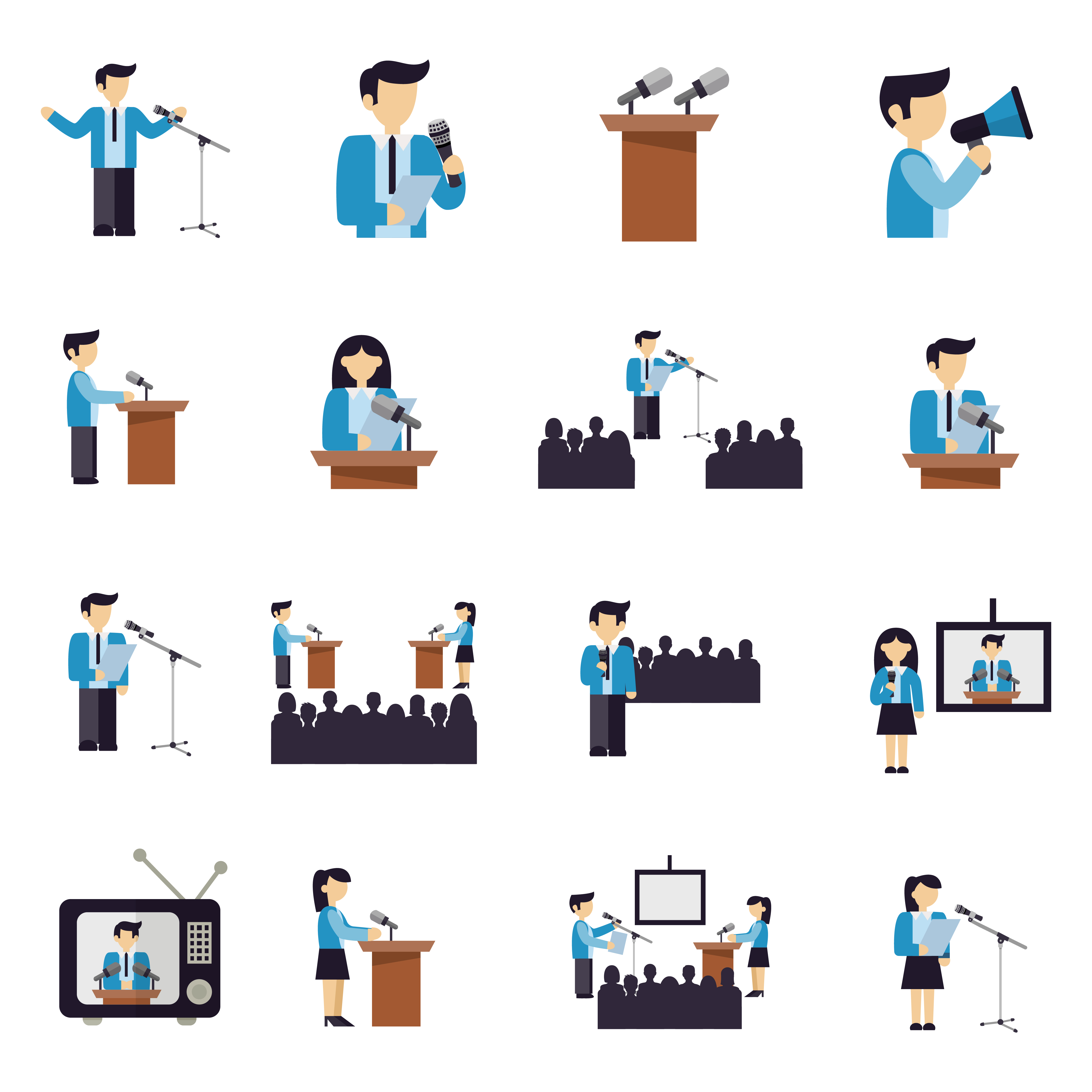 Public Speaking Icons Flat 469628 Vector Art at Vecteezy Public Speaking Icons Flat 469628 Vector Art at Vecteezy