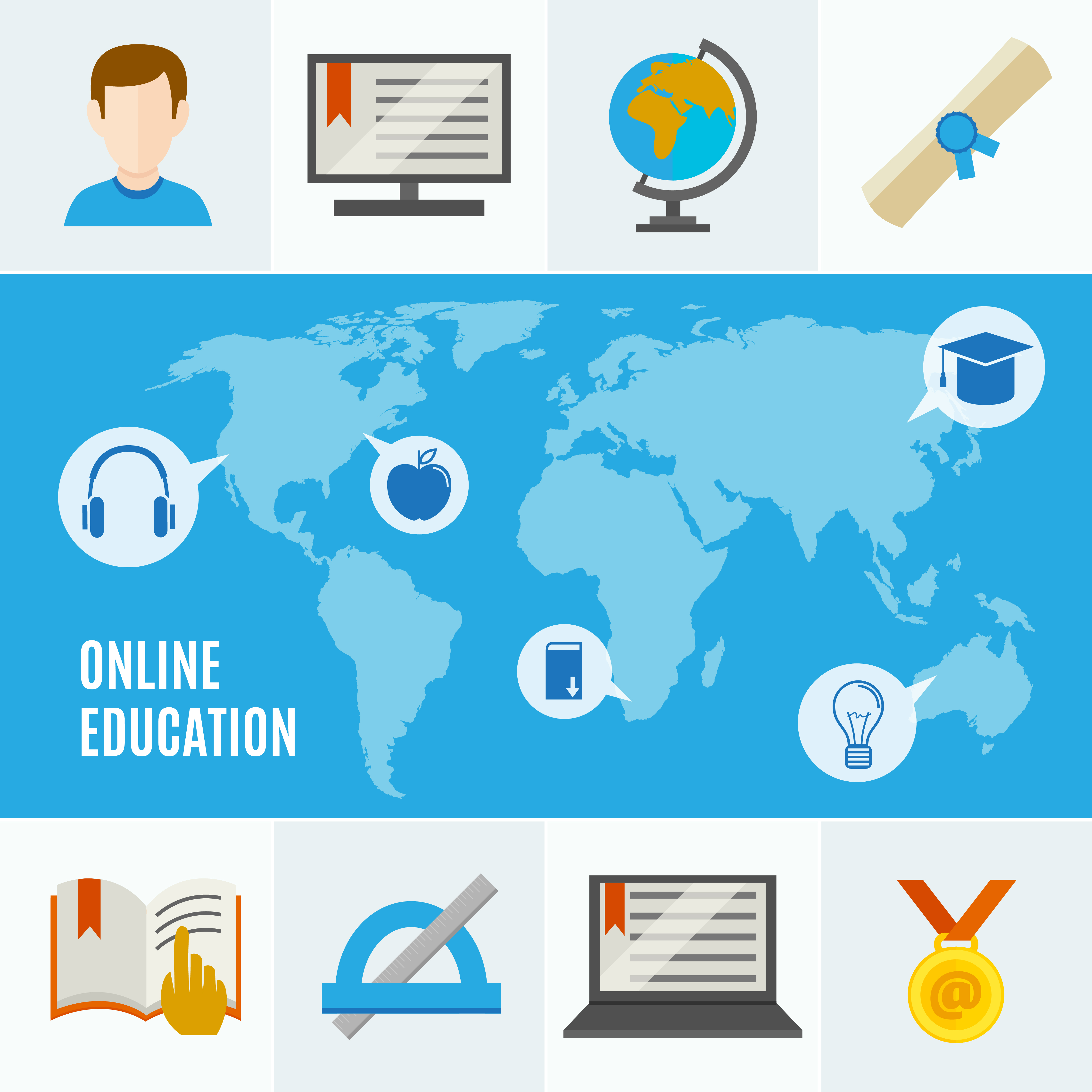 Elearning Flat Concept 470409 Vector Art at Vecteezy