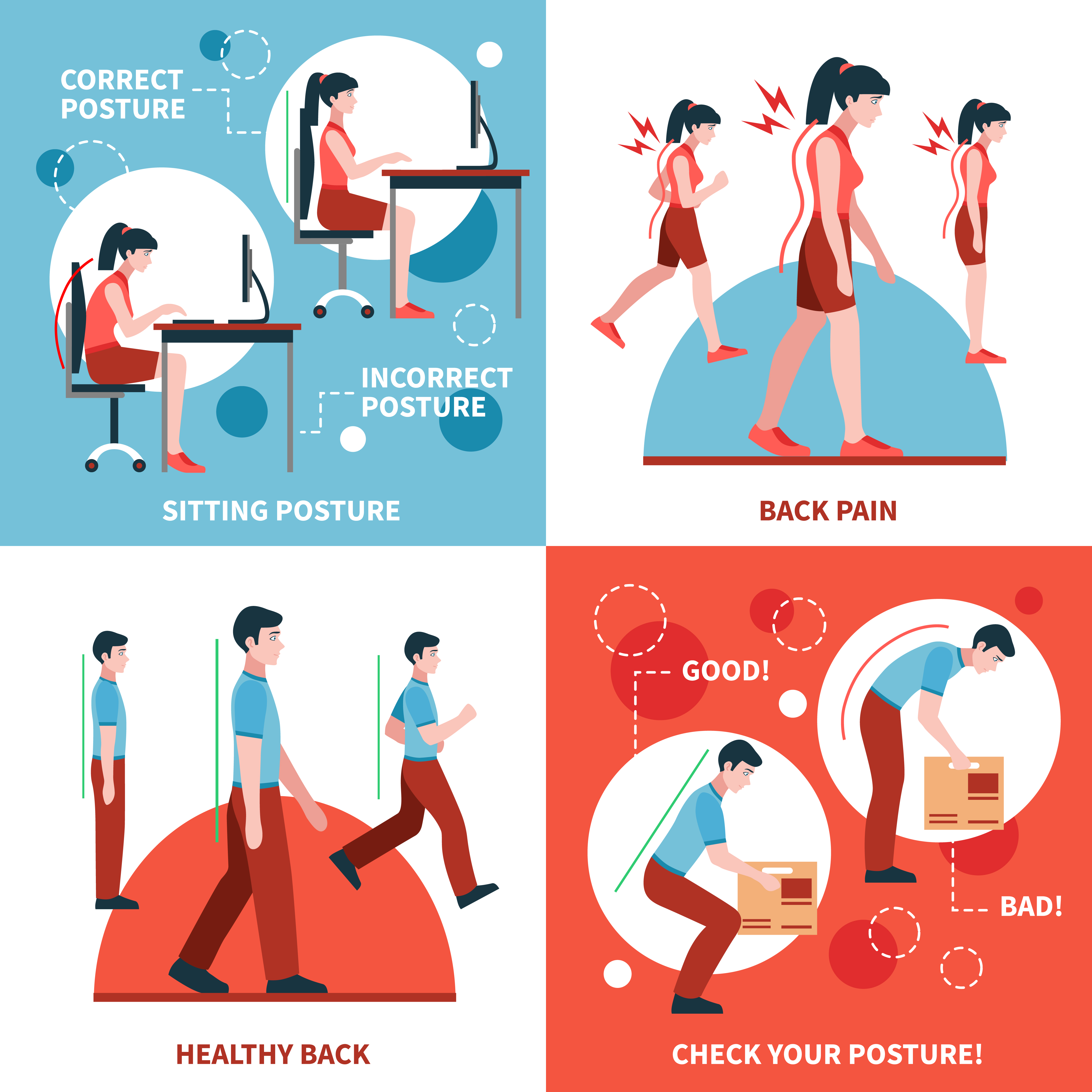 Posture 2x2 Design Concept Set 470731 Vector Art at Vecteezy Posture 2x2 Design Concept Set 470731 Vector Art at Vecteezy