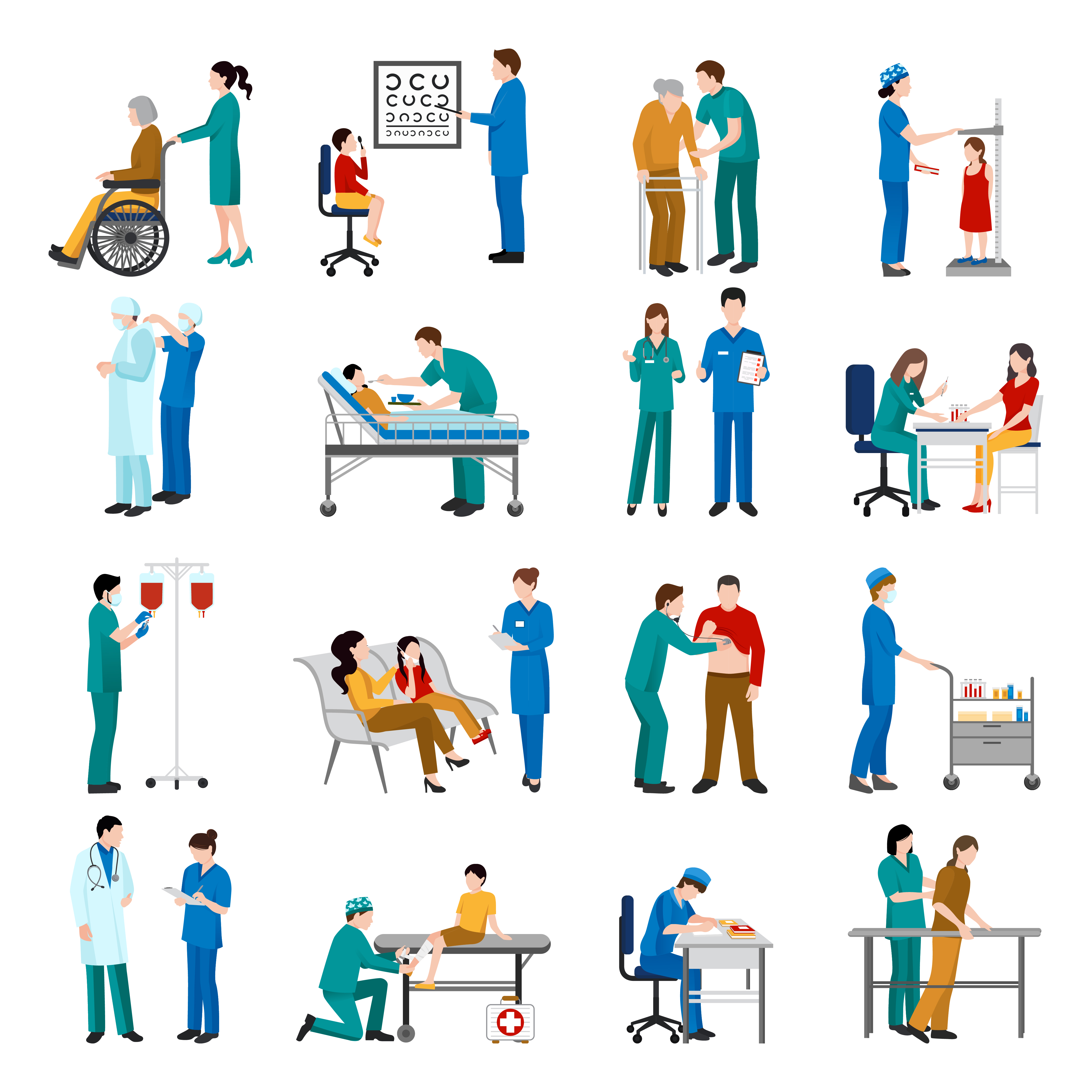 Nurse Icons Set 471418 Vector Art At Vecteezy