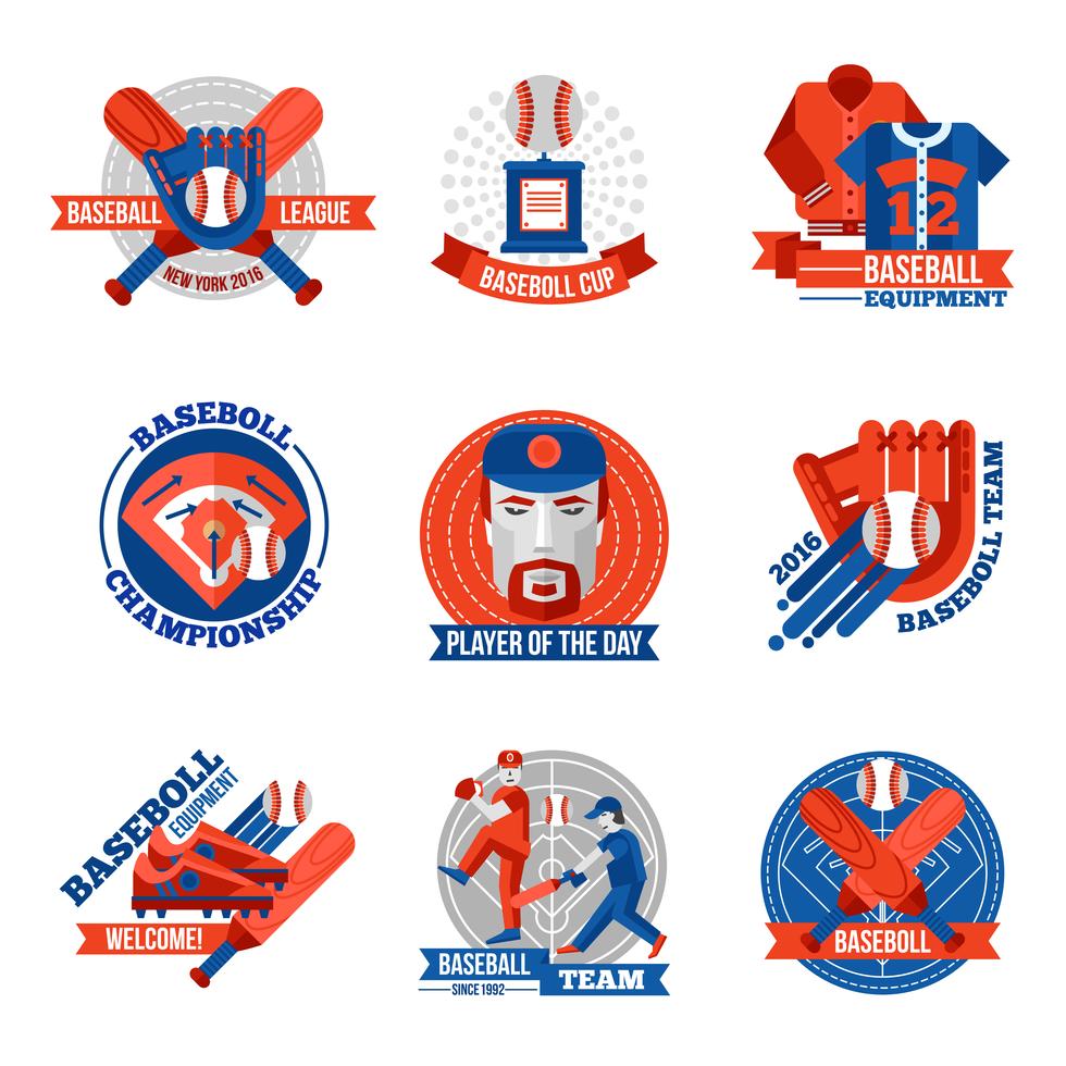 Baseball Emblems Set 472596 Vector Art at Vecteezy