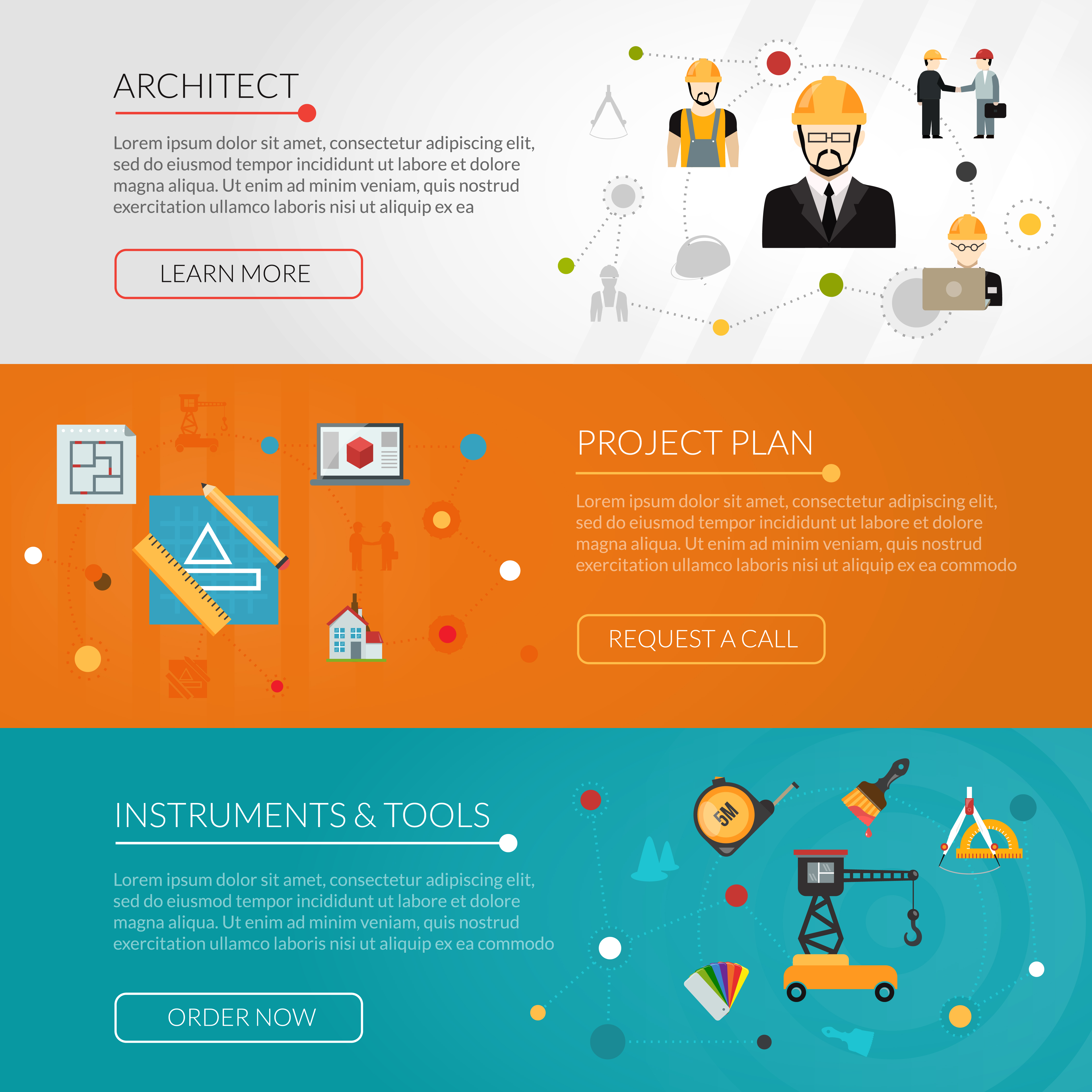 Architect banner set 472773 Vector Art at Vecteezy