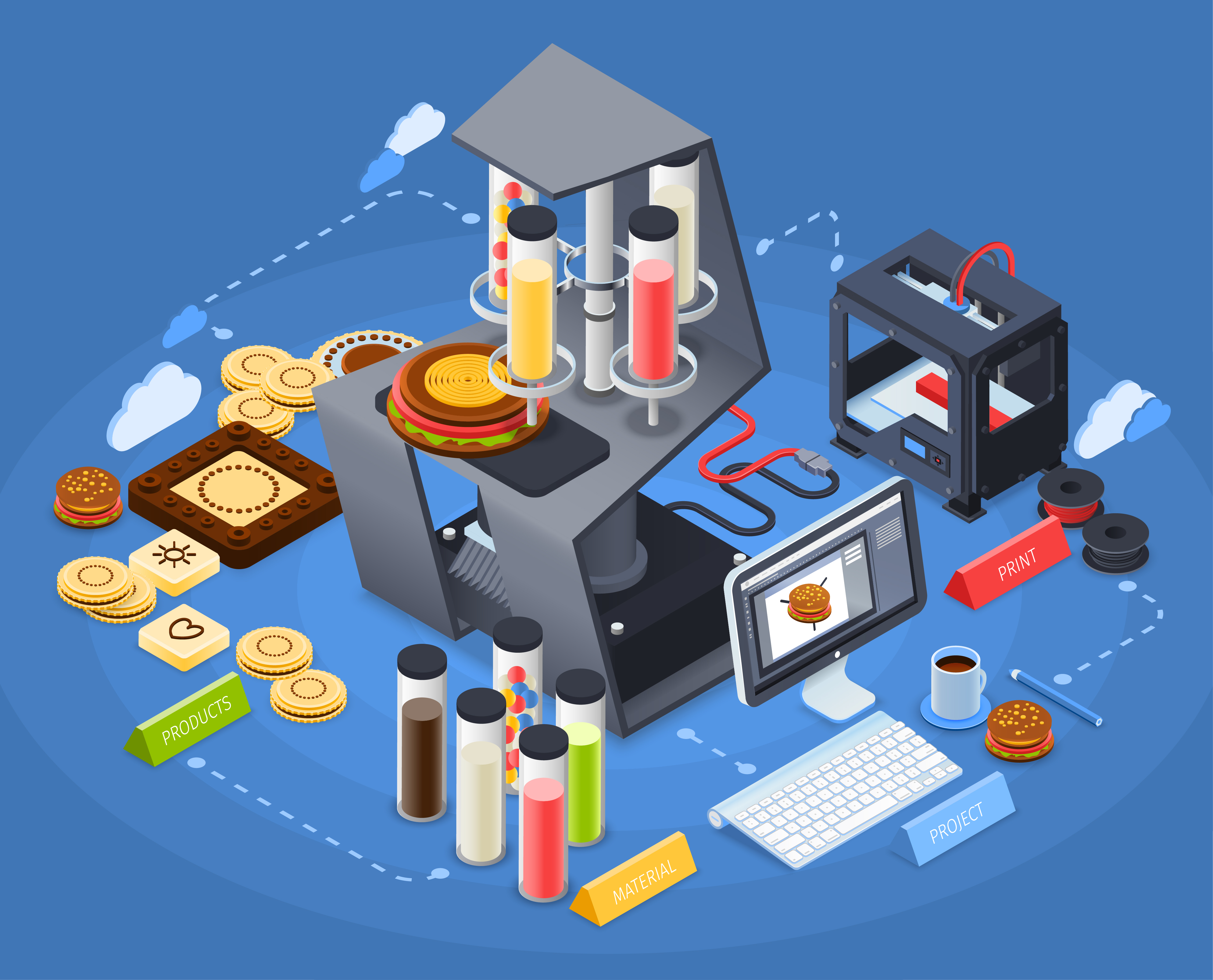 Printing Isometric Concept 476179 Vector Art At Vecteezy