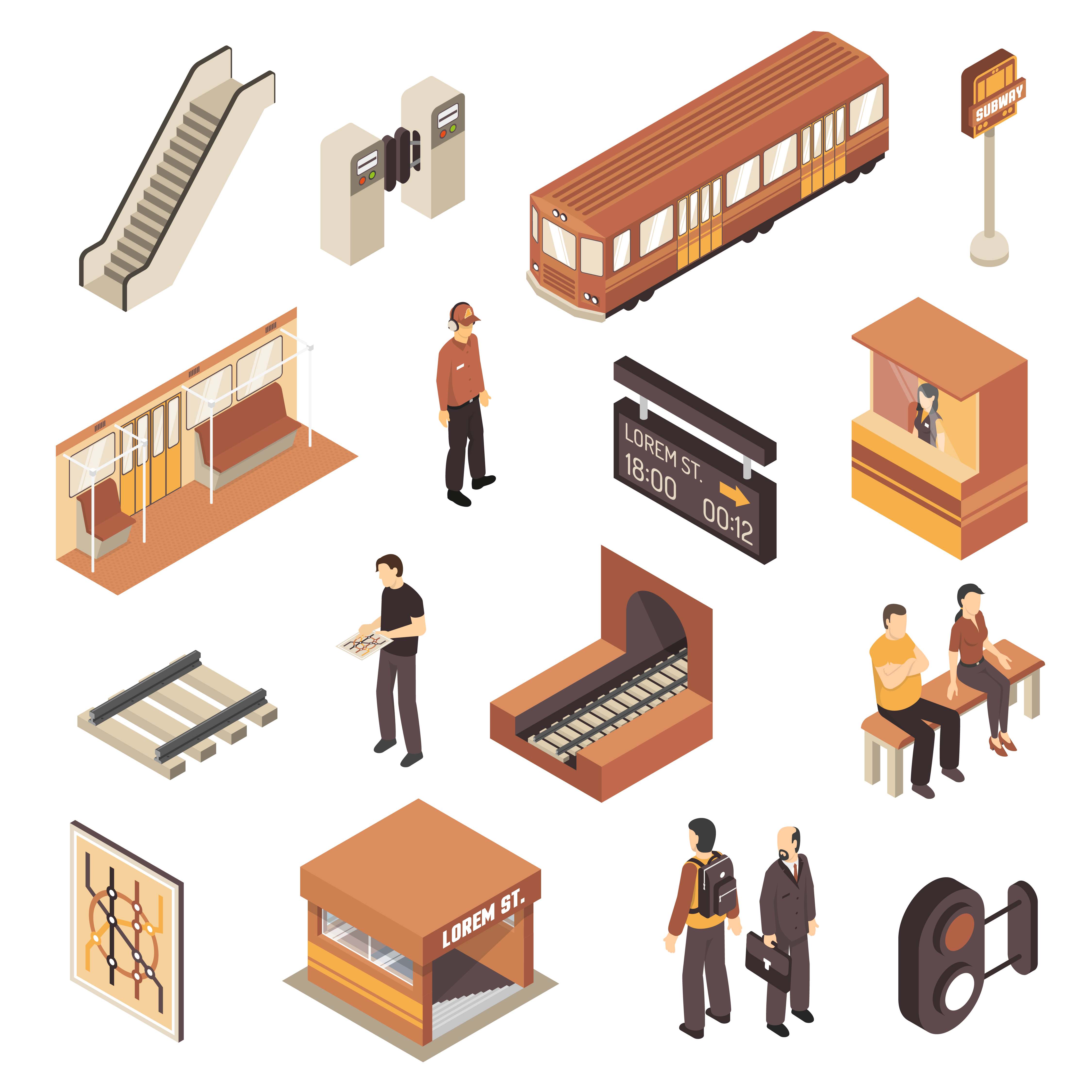Subway Metro Station Isometric Elements Set 476418 Vector Art at Vecteezy Subway Metro Station Isometric Elements Set 476418 Vector Art at Vecteezy