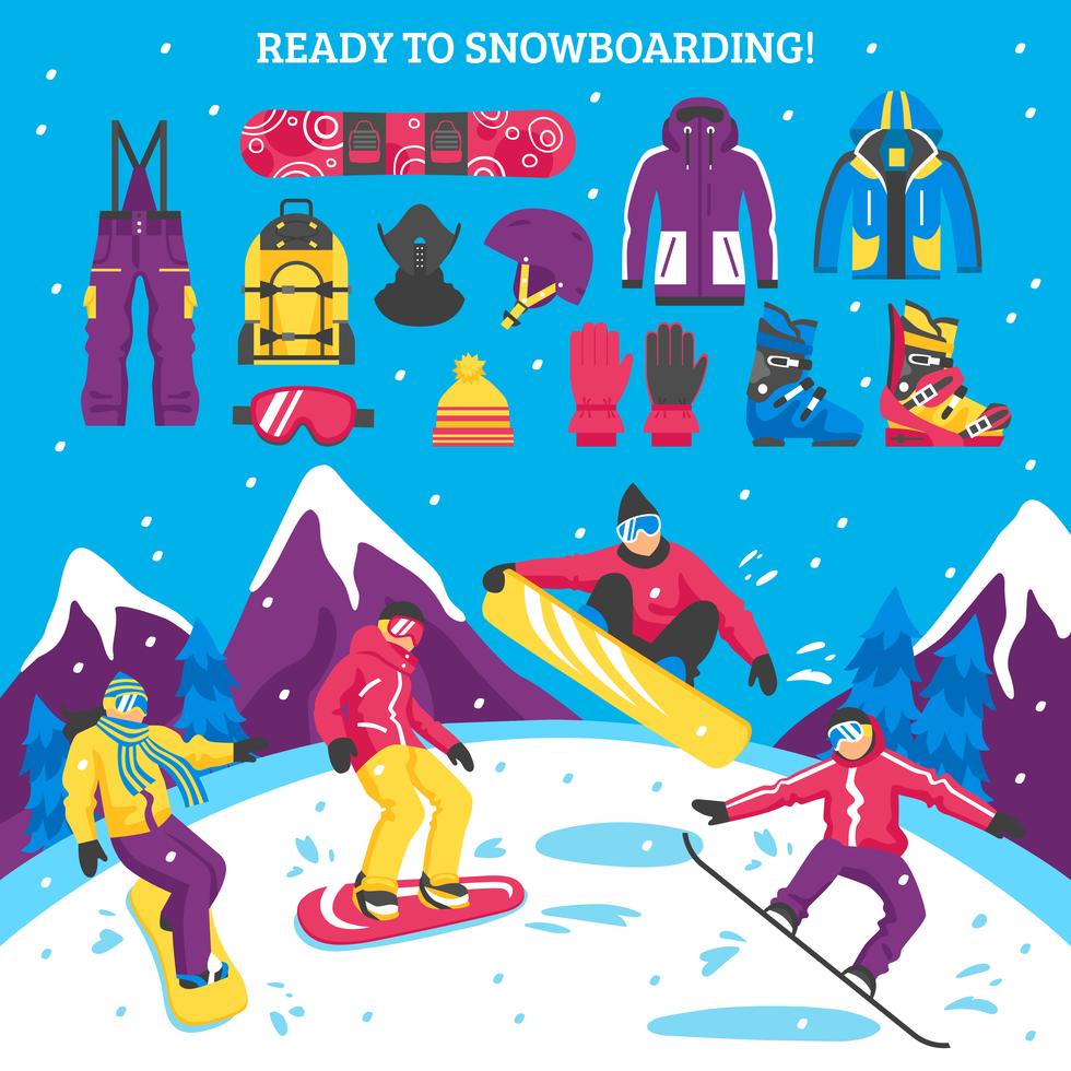 Snowboarding Vector Illustration 476482 Vector Art at Vecteezy