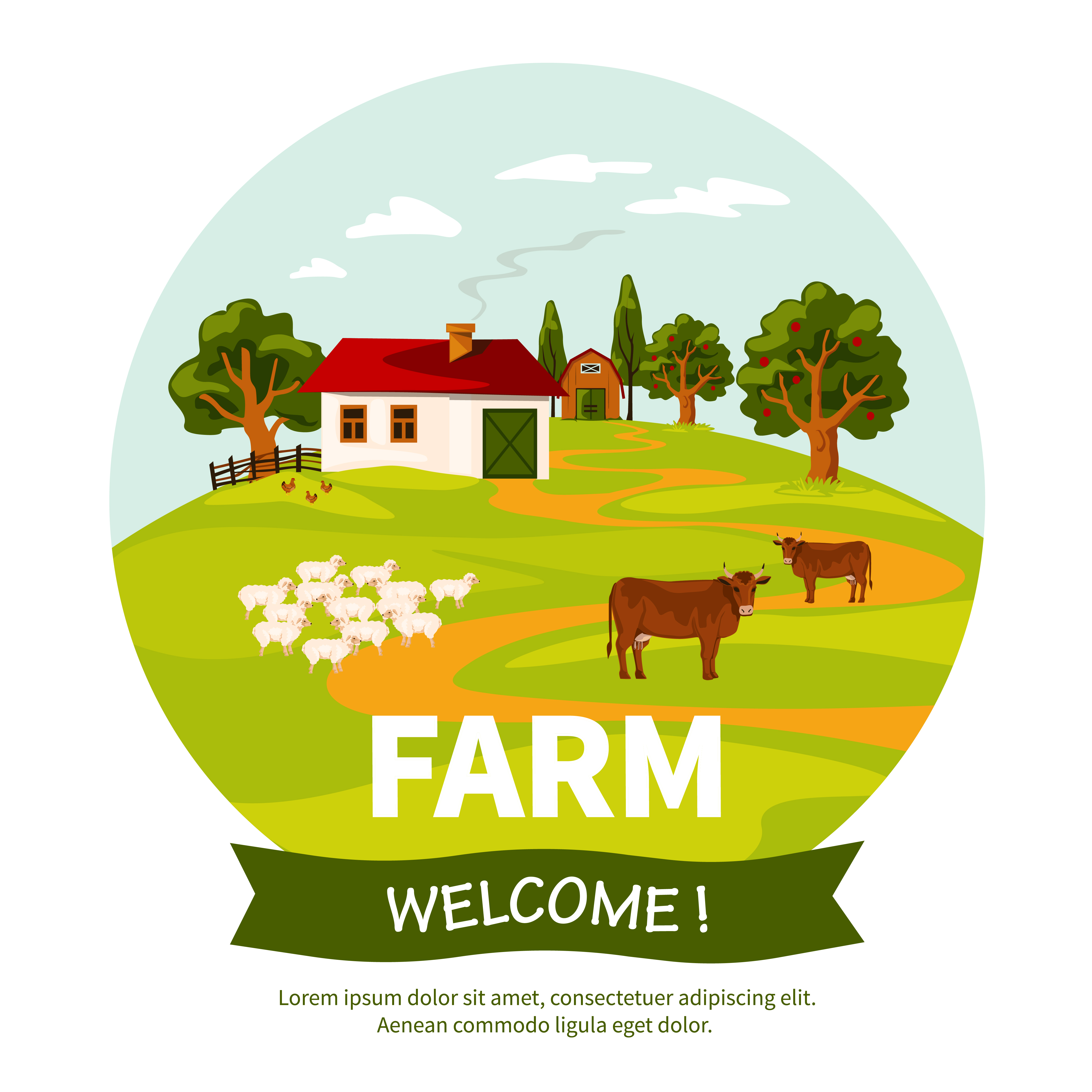 Farm Illustration 476735 Vector Art At Vecteezy