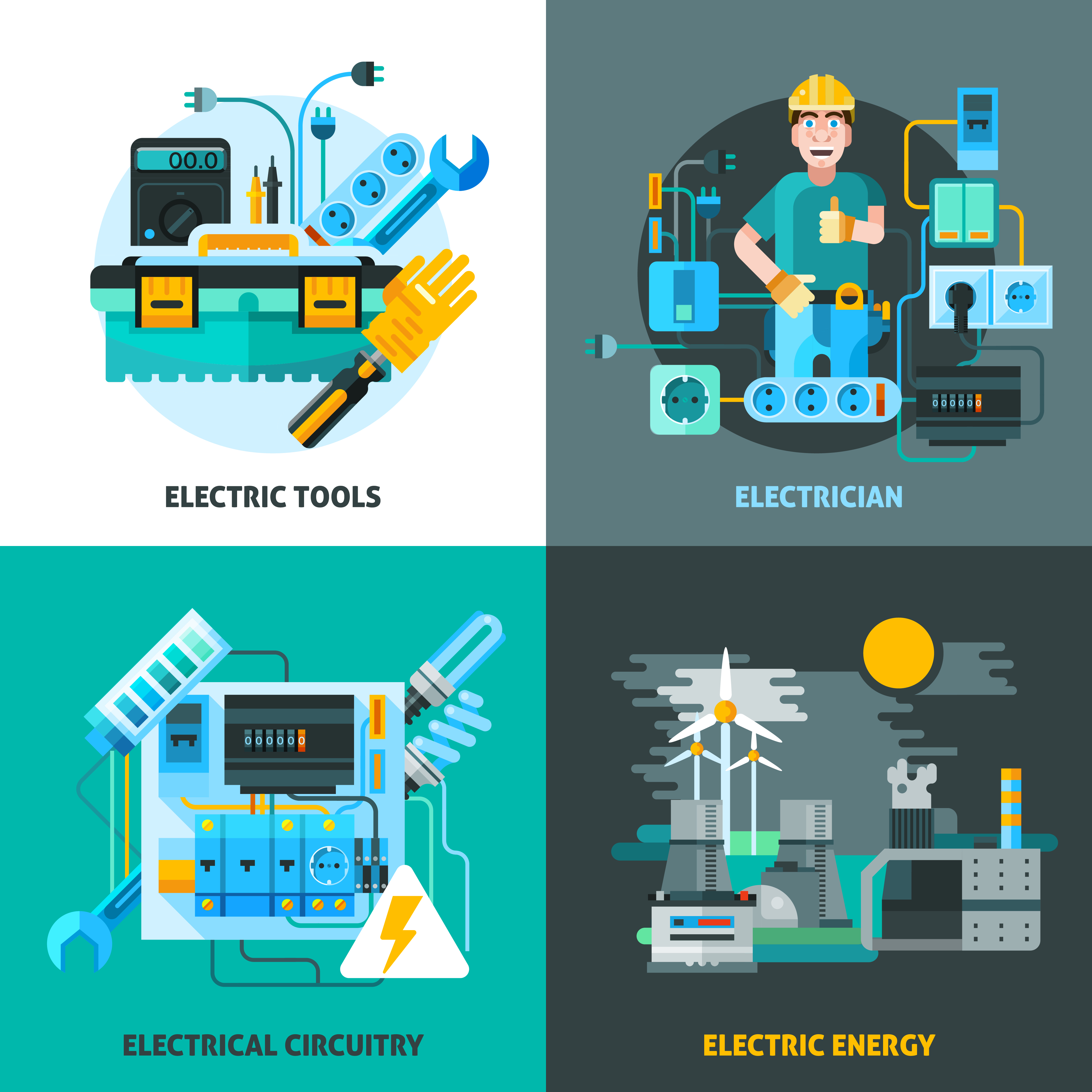 Conjunto De Iconos De Concepto De Electricidad 477177 Vector En Vecteezy