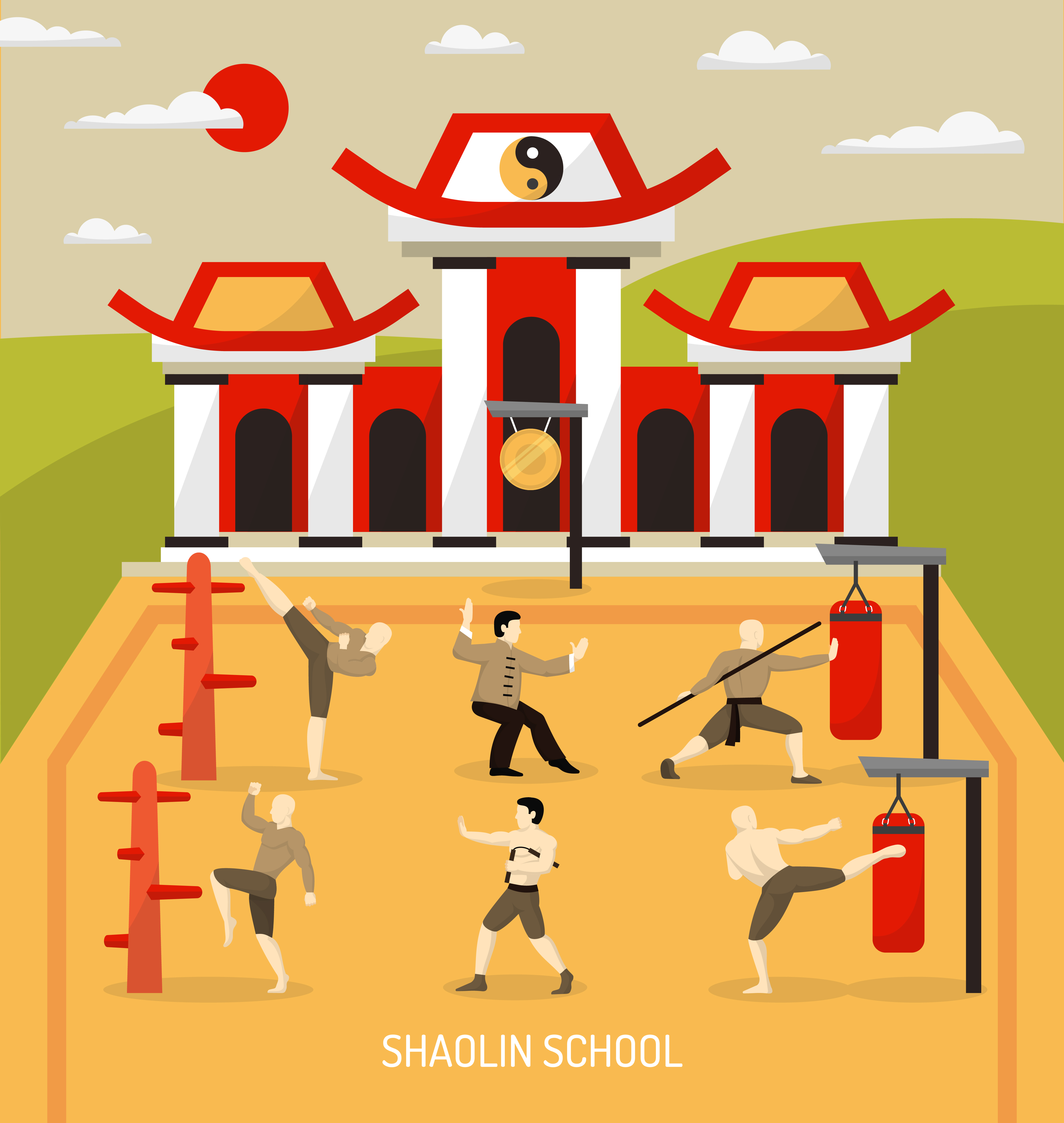 Chinese Temple Martial Arts Composition 477877 Vector Art at Vecteezy Chinese Temple Martial Arts Composition 477877 Vector Art at Vecteezy