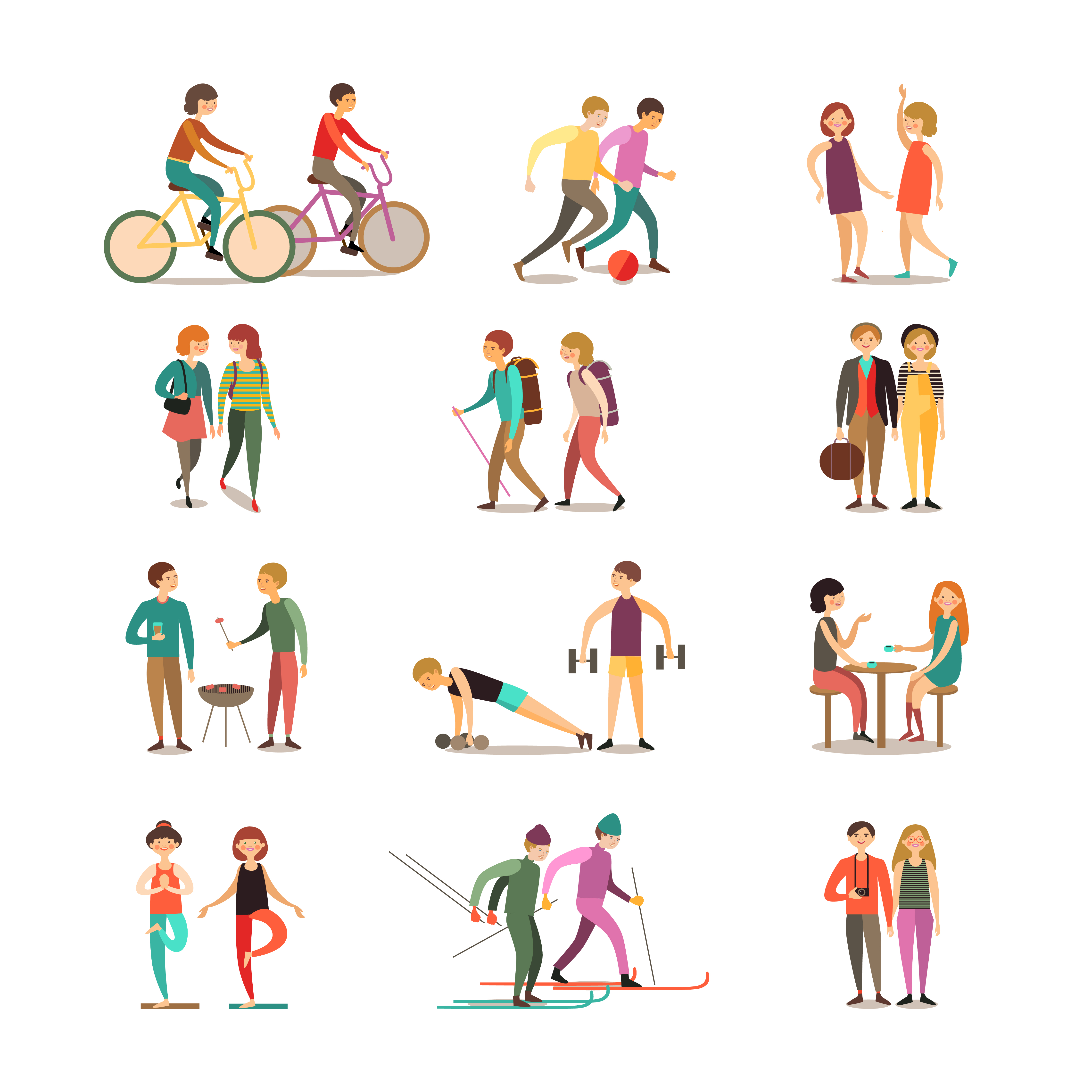 Friends And Hobbies Decorative Icons Set 478225 Vector Art at Vecteezy Friends And Hobbies Decorative Icons Set 478225 Vector Art at Vecteezy