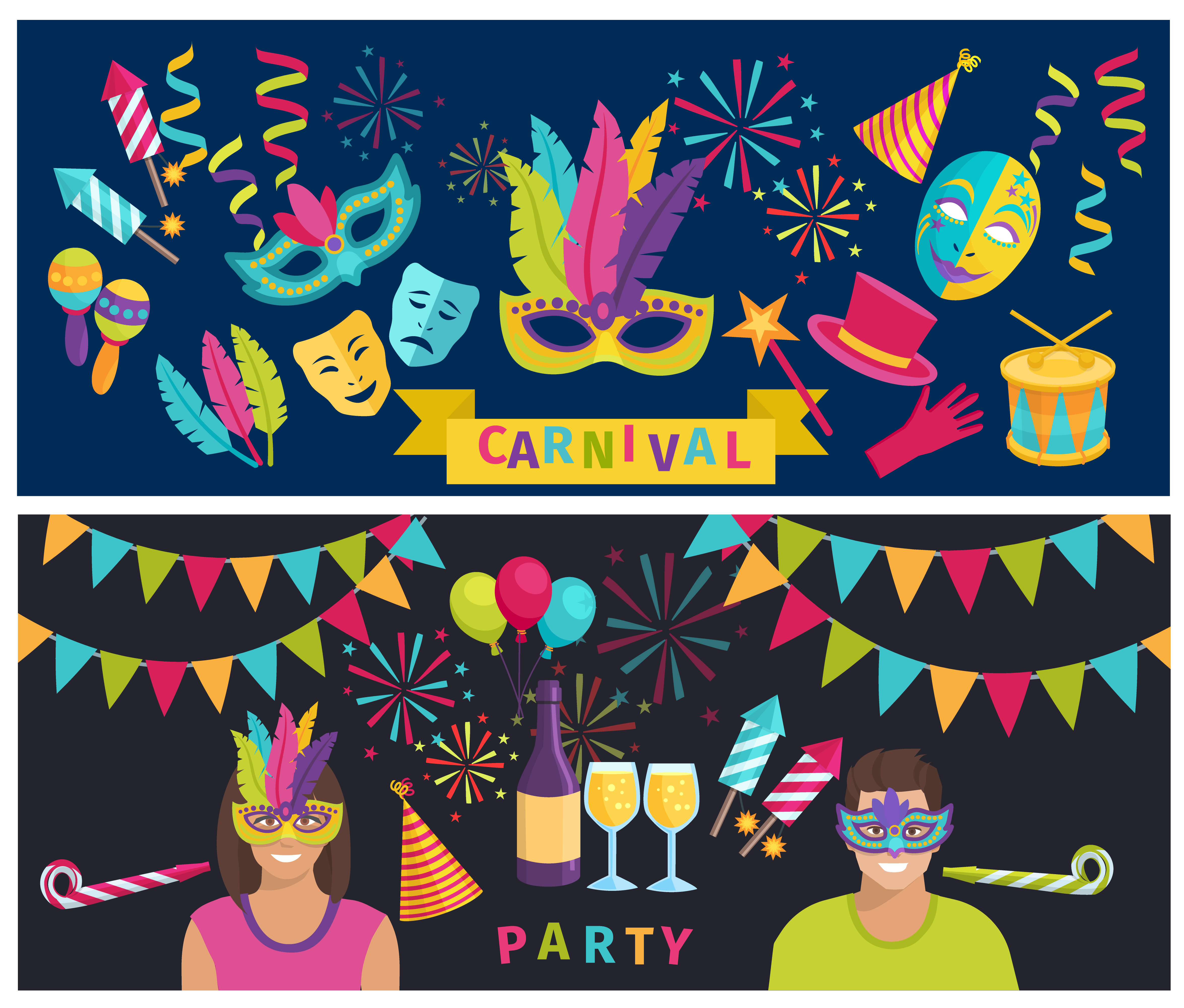 Carnival Elements Banner 478385 Vector Art at Vecteezy