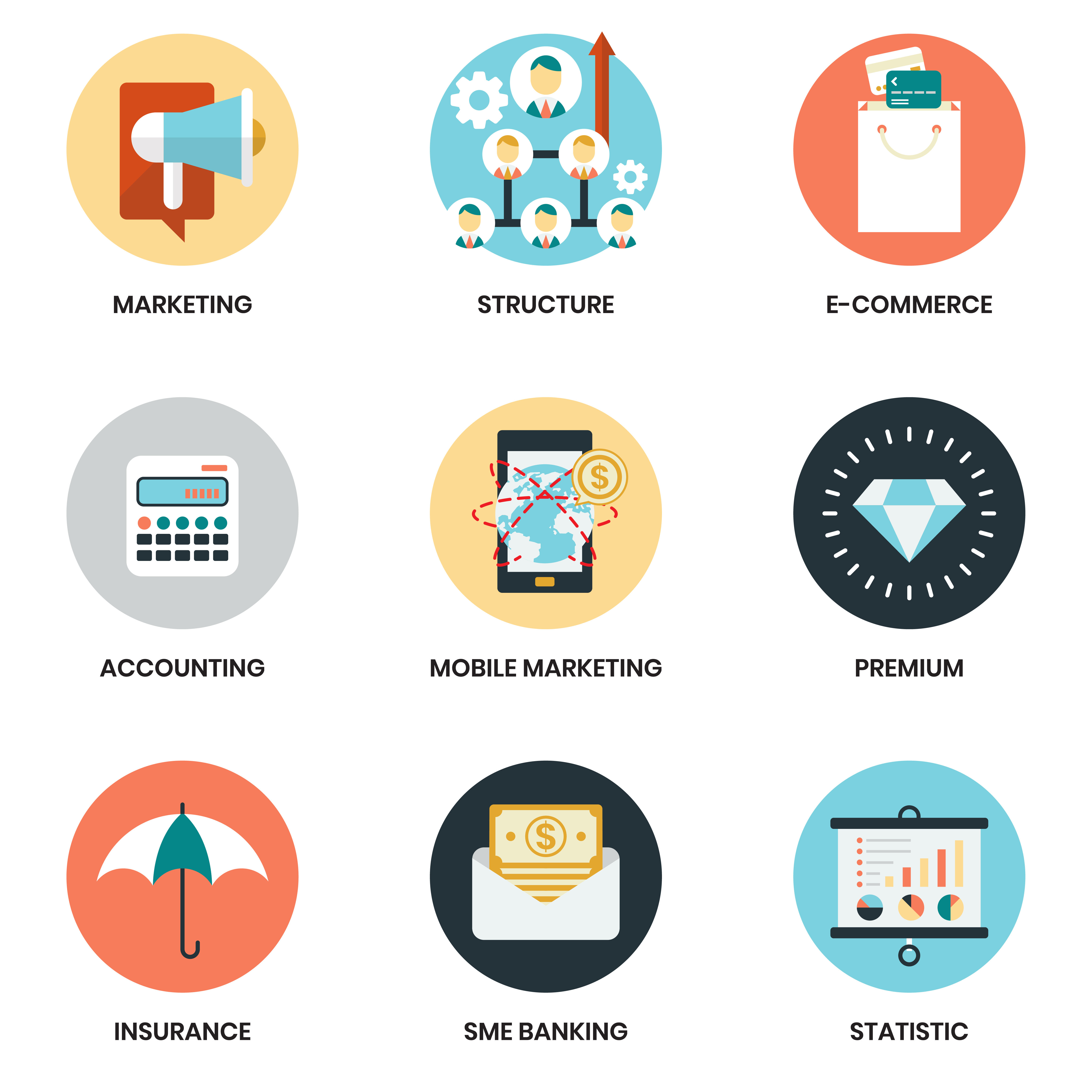 Business icons set for business 479941 Vector Art at Vecteezy