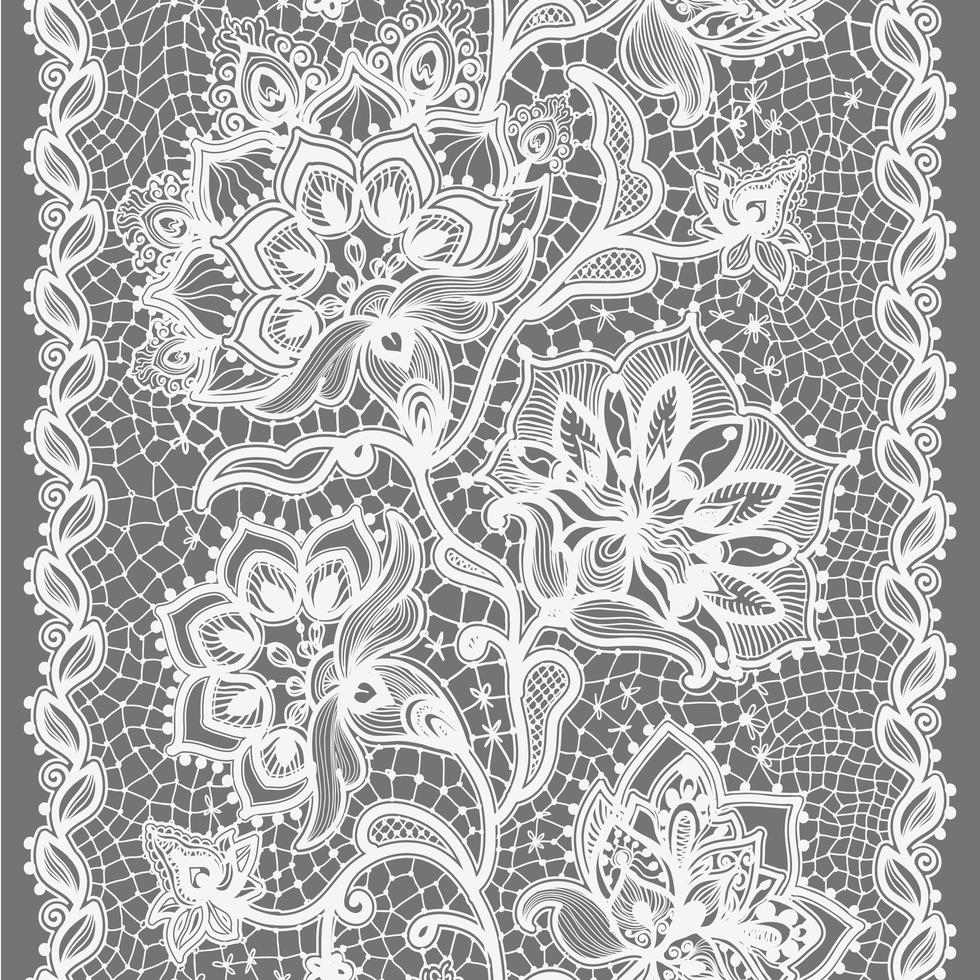 Abstract Lace Ribbon Vertical Seamless Pattern. 479943 Vector Art at ...