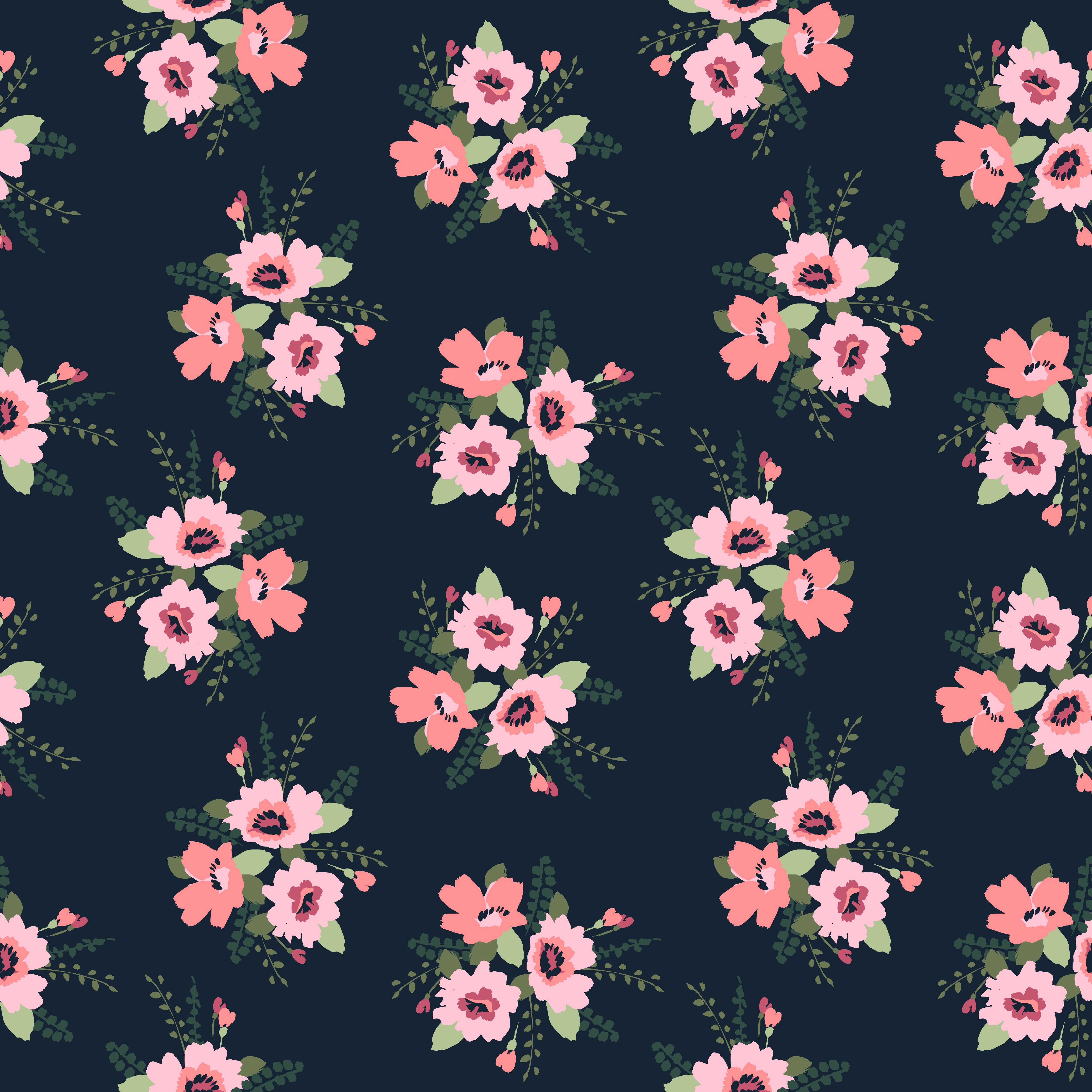 Floral Abstract Seamless Pattern Vector Design For Different Surfases