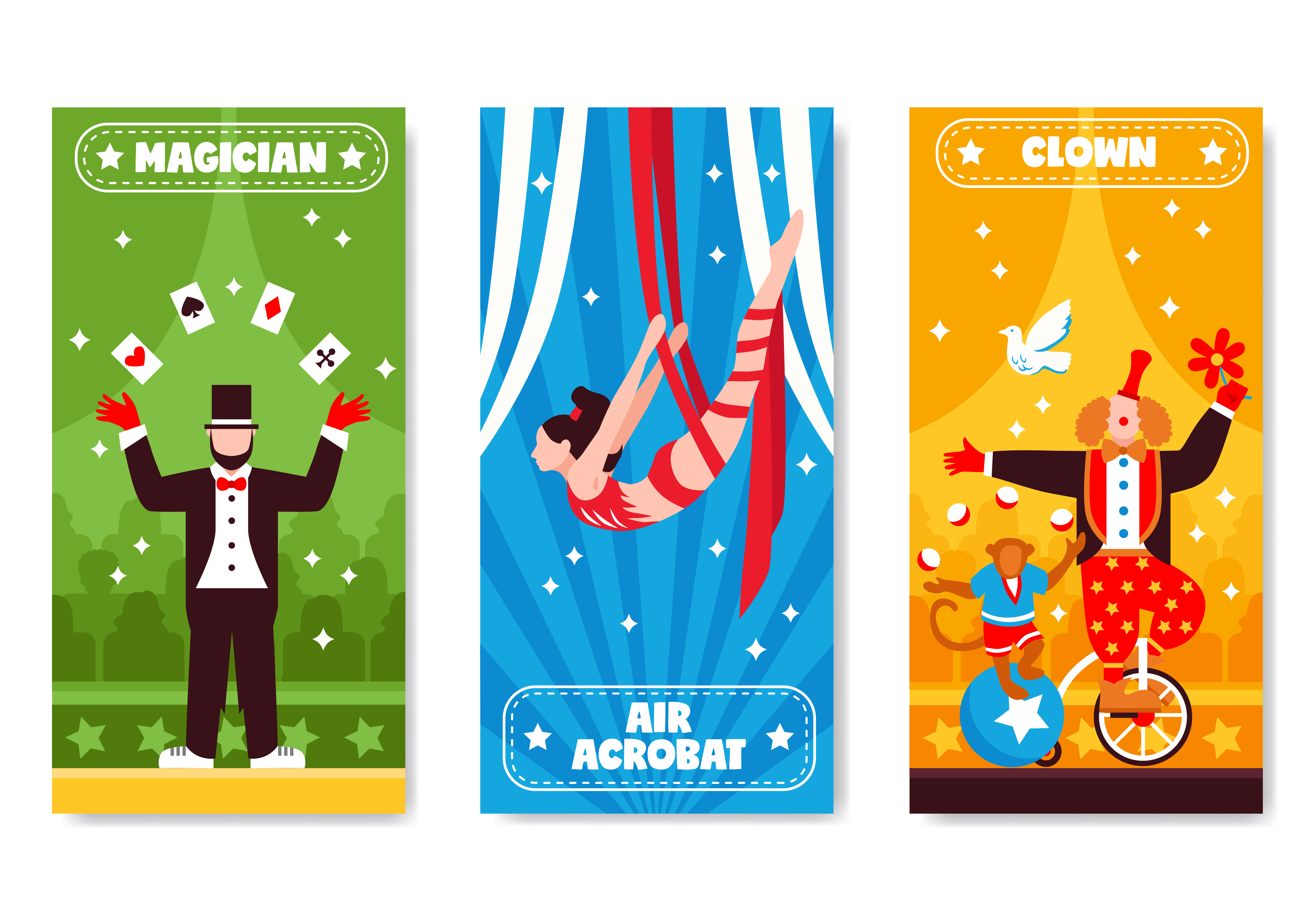 Circus Vertical Banners Collection 480903 Vector Art At Vecteezy
