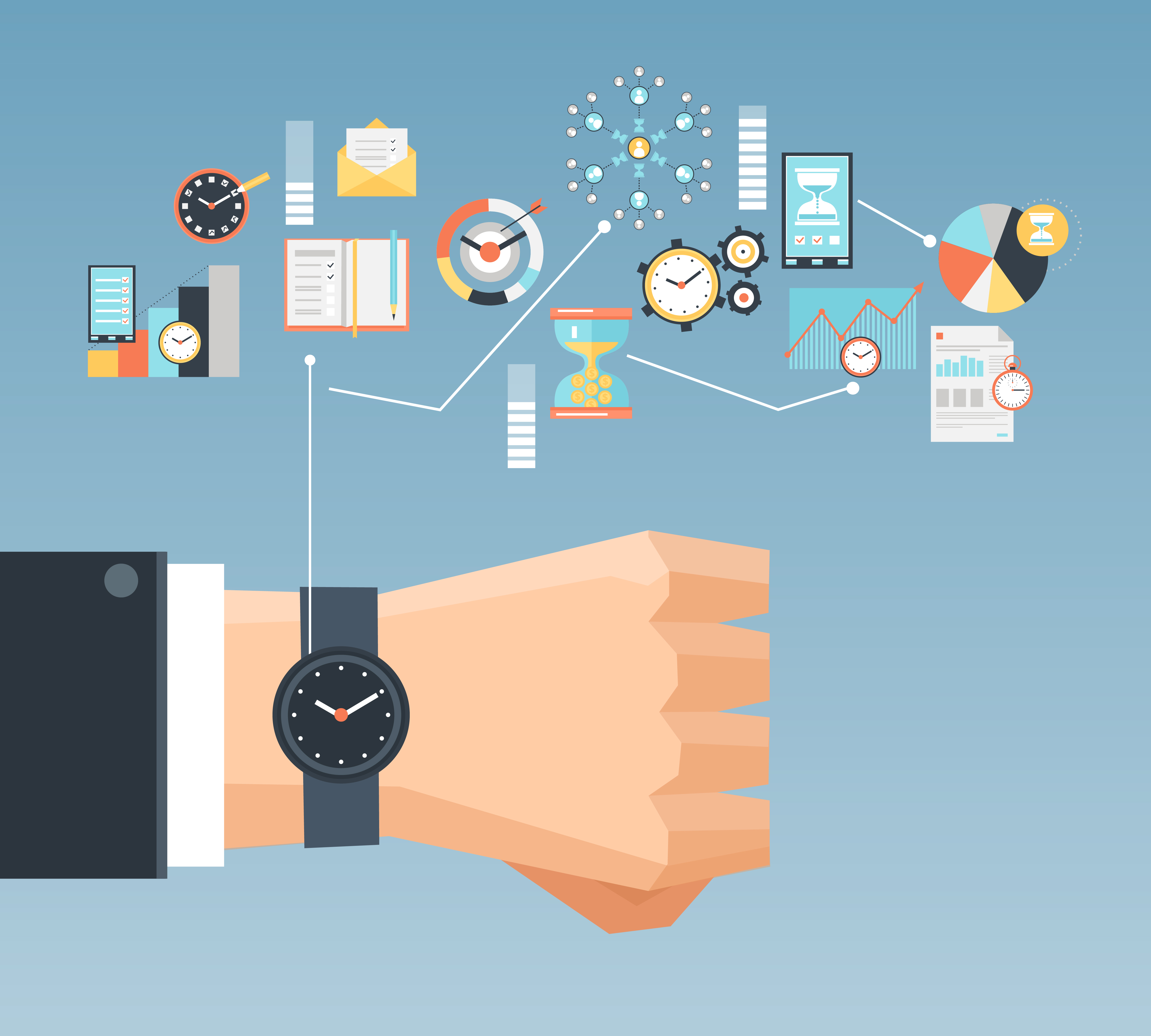 Time Management Concept Flat Composition Poster 481098 Vector Art at ... Time Management Concept Flat Composition Poster 481098 Vector Art at ...