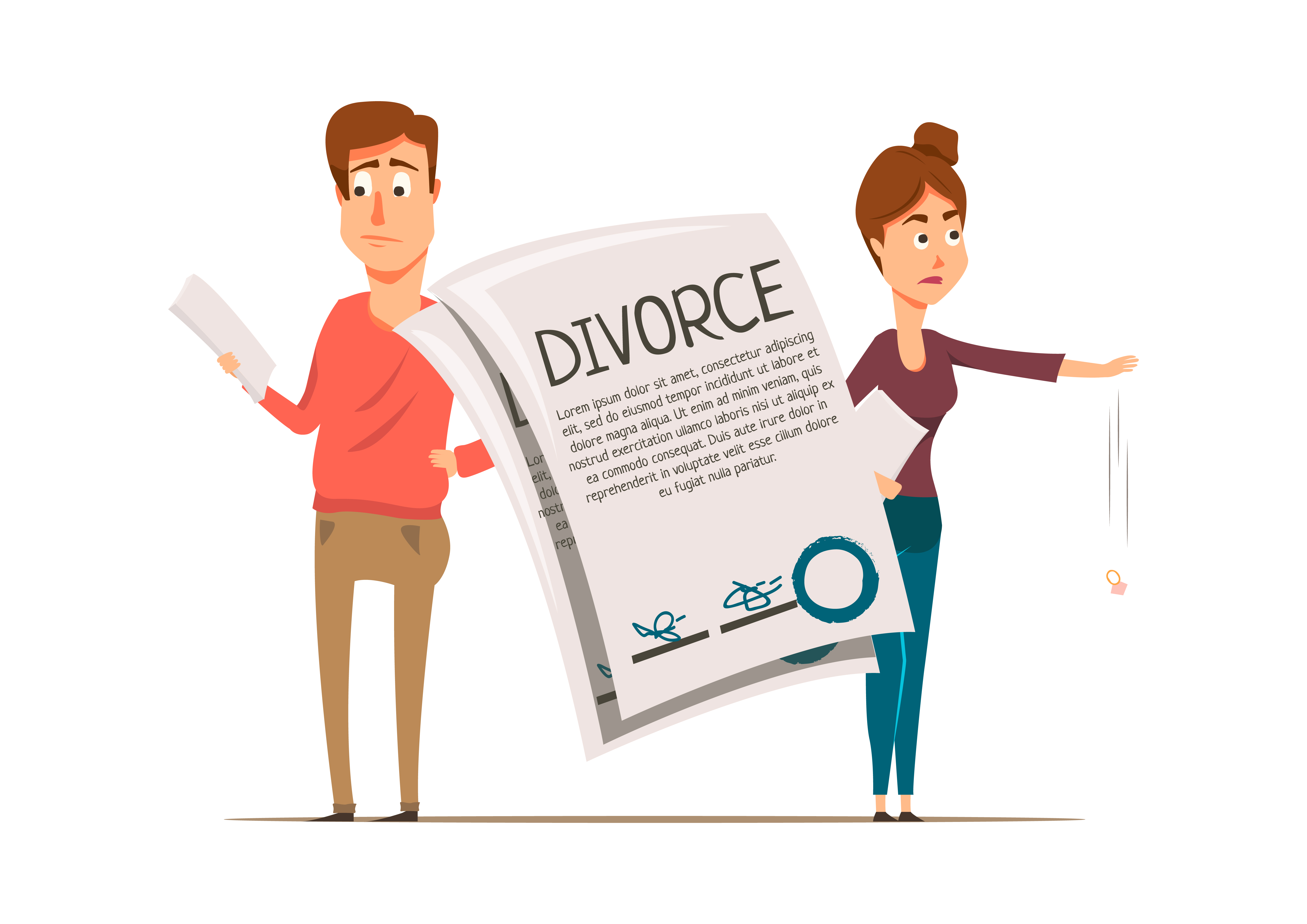 Divorce Agreement Couple Composition 481262 Vector Art At Vecteezy