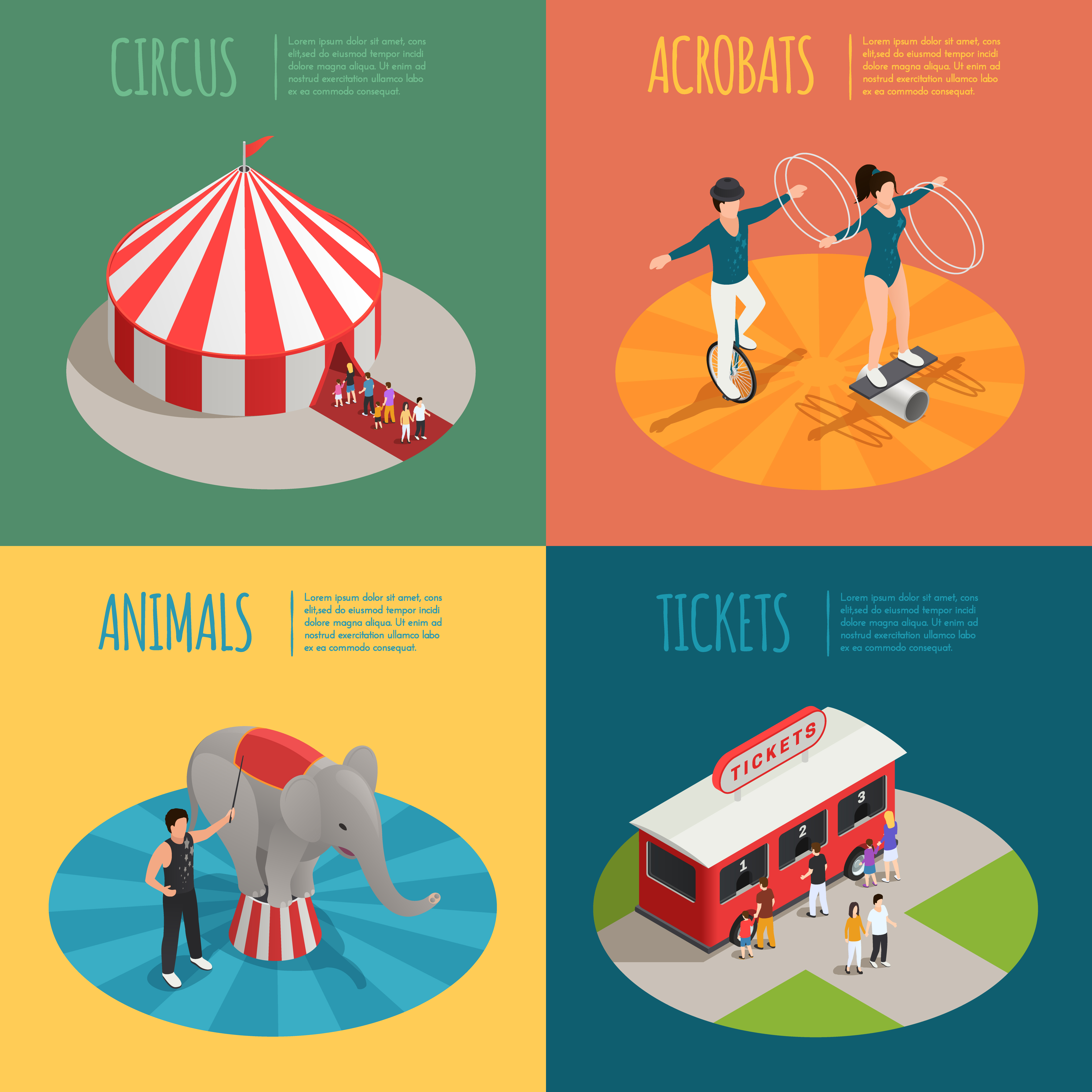 Circus Isometric 2x2 Design Concept 481381 Vector Art at Vecteezy Circus Isometric 2x2 Design Concept 481381 Vector Art at Vecteezy