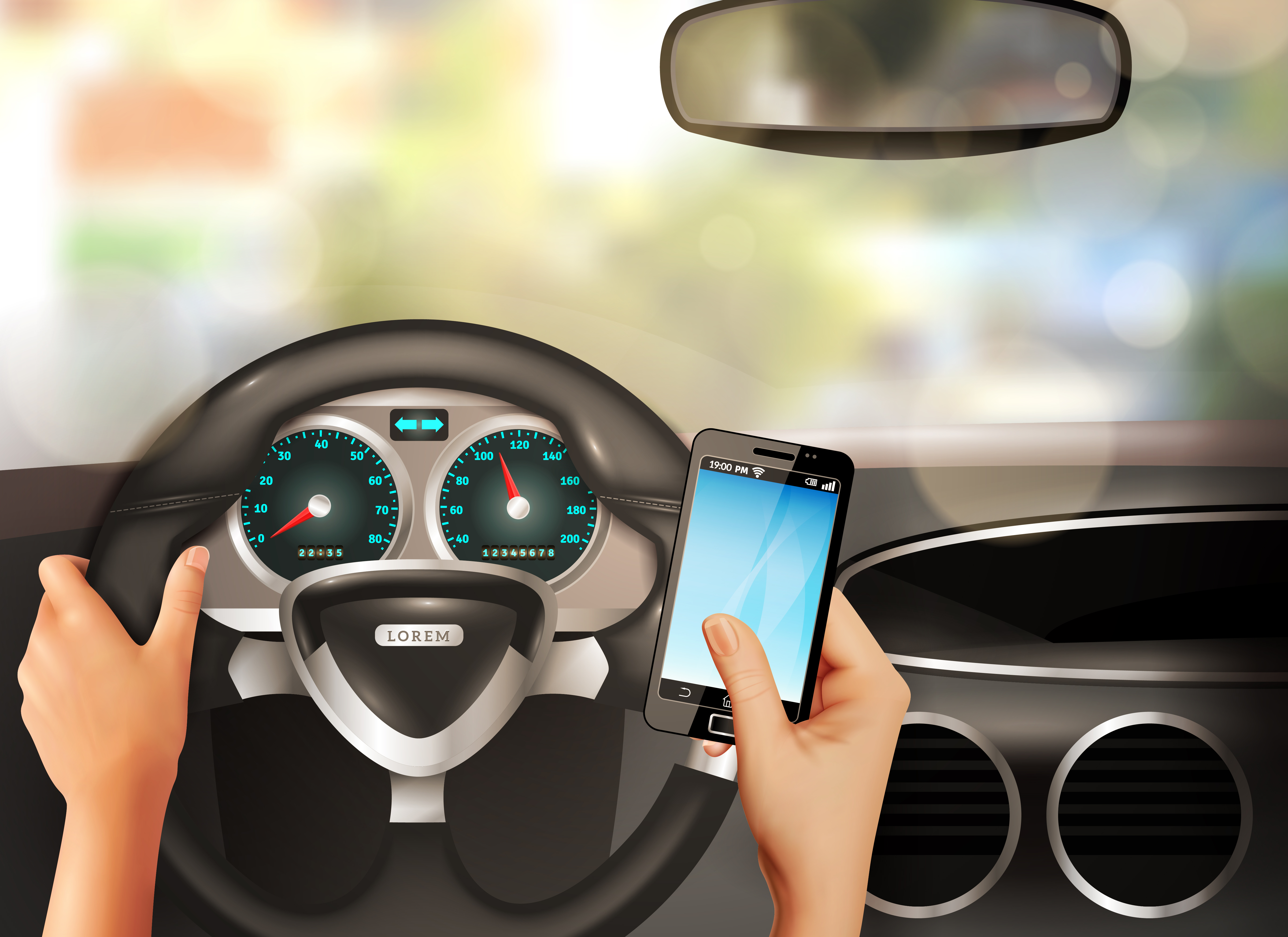 Car Inside Realistic Design Concept 481864 Vector Art at Vecteezy