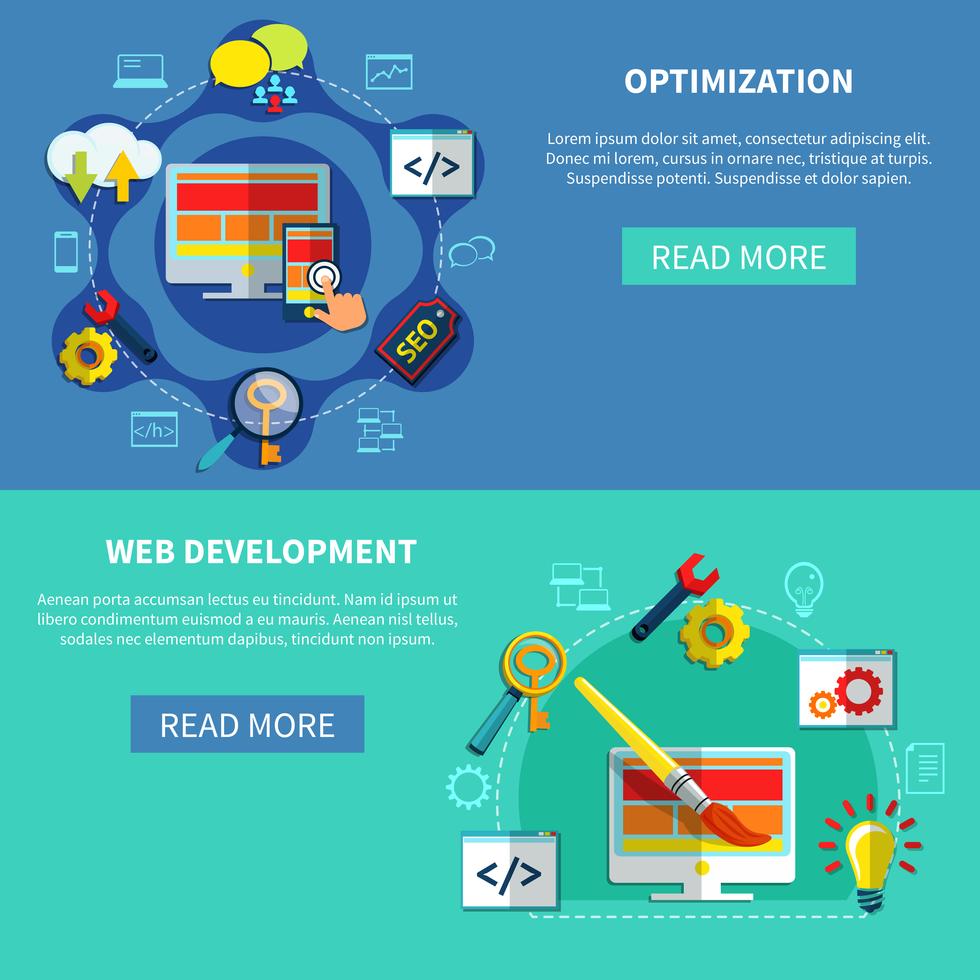 Web Optimization Banners Set 481919 Vector Art at Vecteezy