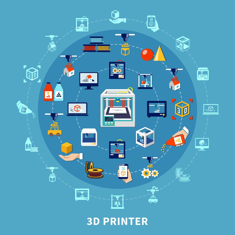 3d Printing Design Composition 482732 Vector Art at Vecteezy