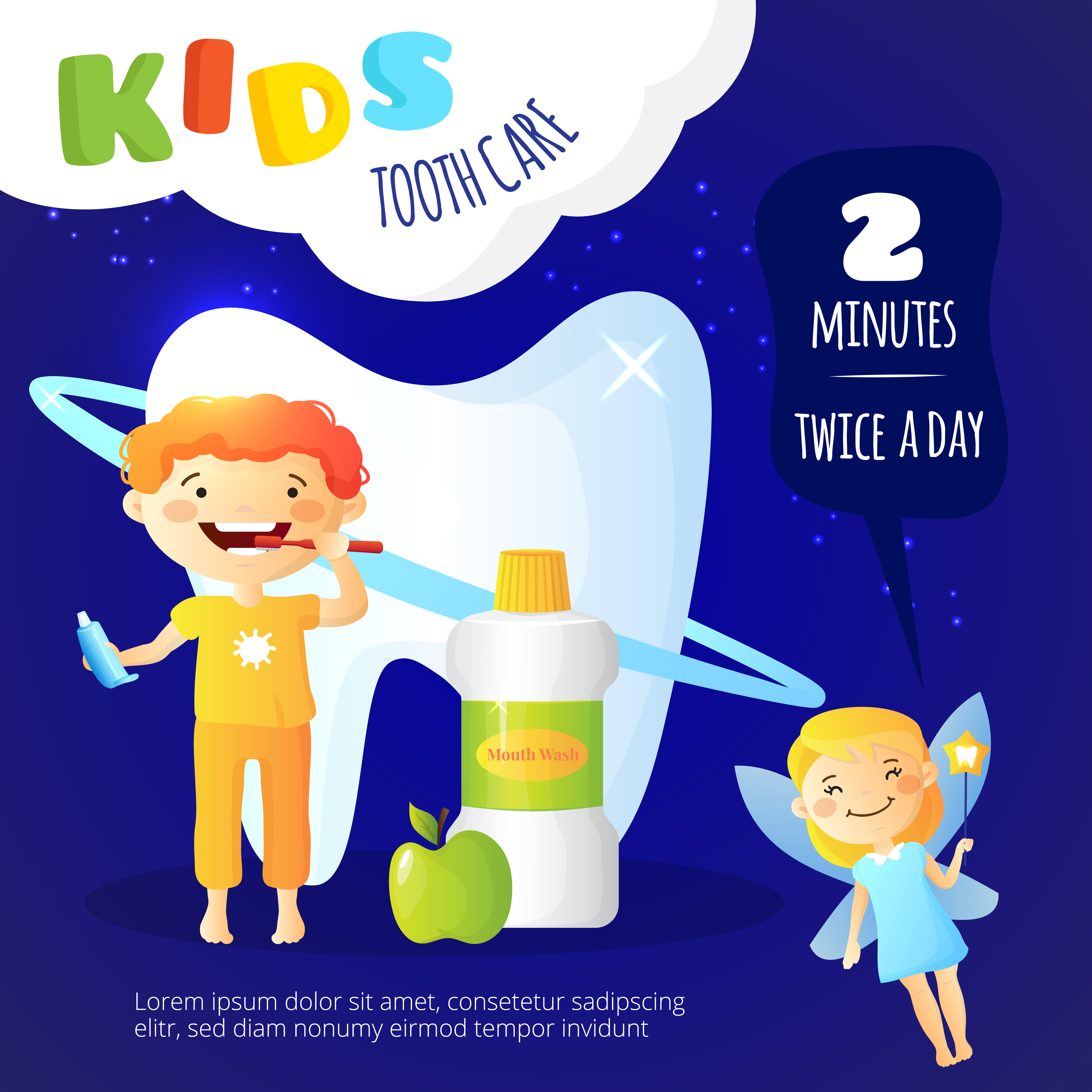 Kids Dental Care Poster 483833 Vector Art at Vecteezy Kids Dental Care Poster 483833 Vector Art at Vecteezy