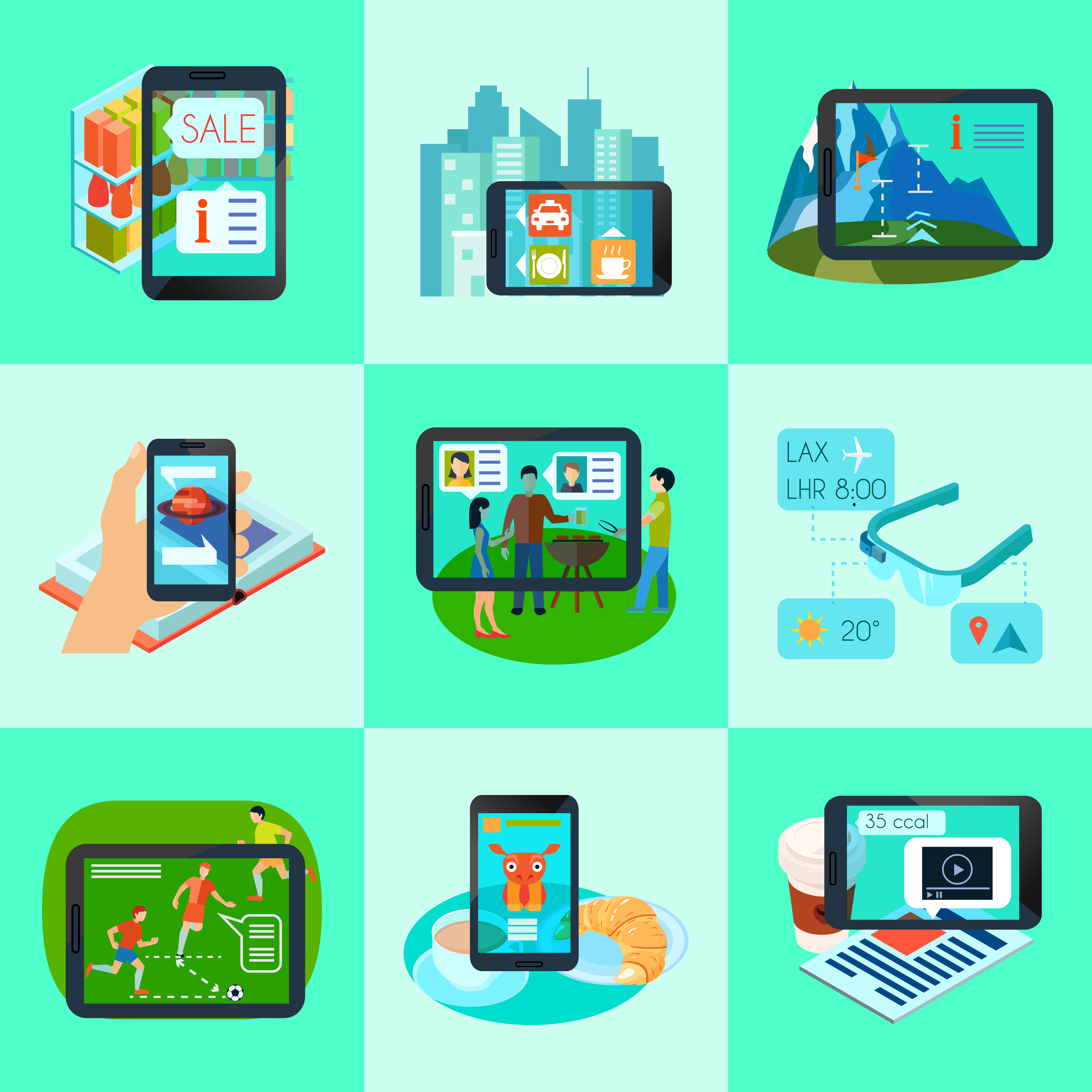 Augmented Reality Square Icons Set 483863 Vector Art at Vecteezy Augmented Reality Square Icons Set 483863 Vector Art at Vecteezy
