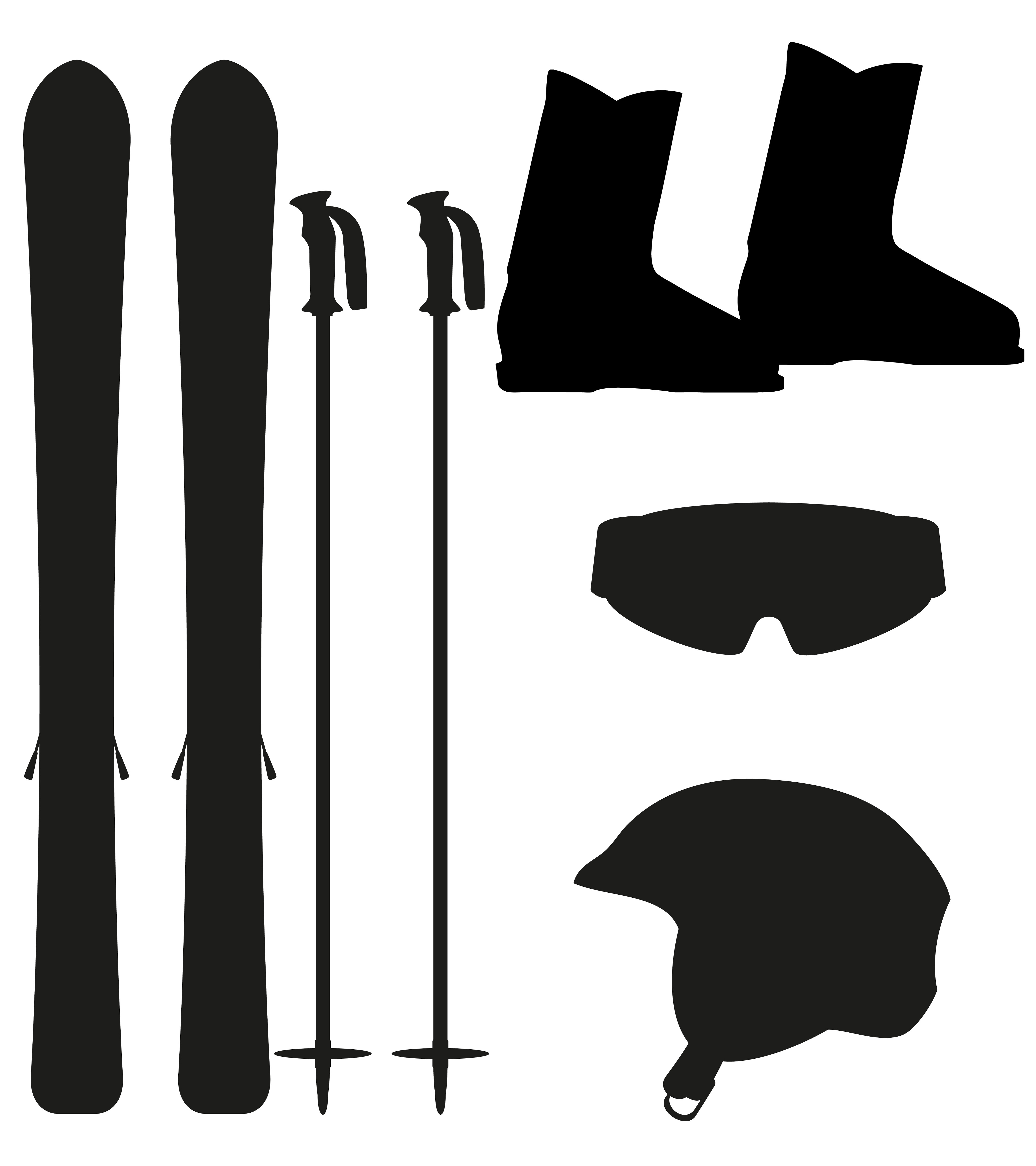 ski equipment icon set silhouette vector illustration 489009 Vector Art ...