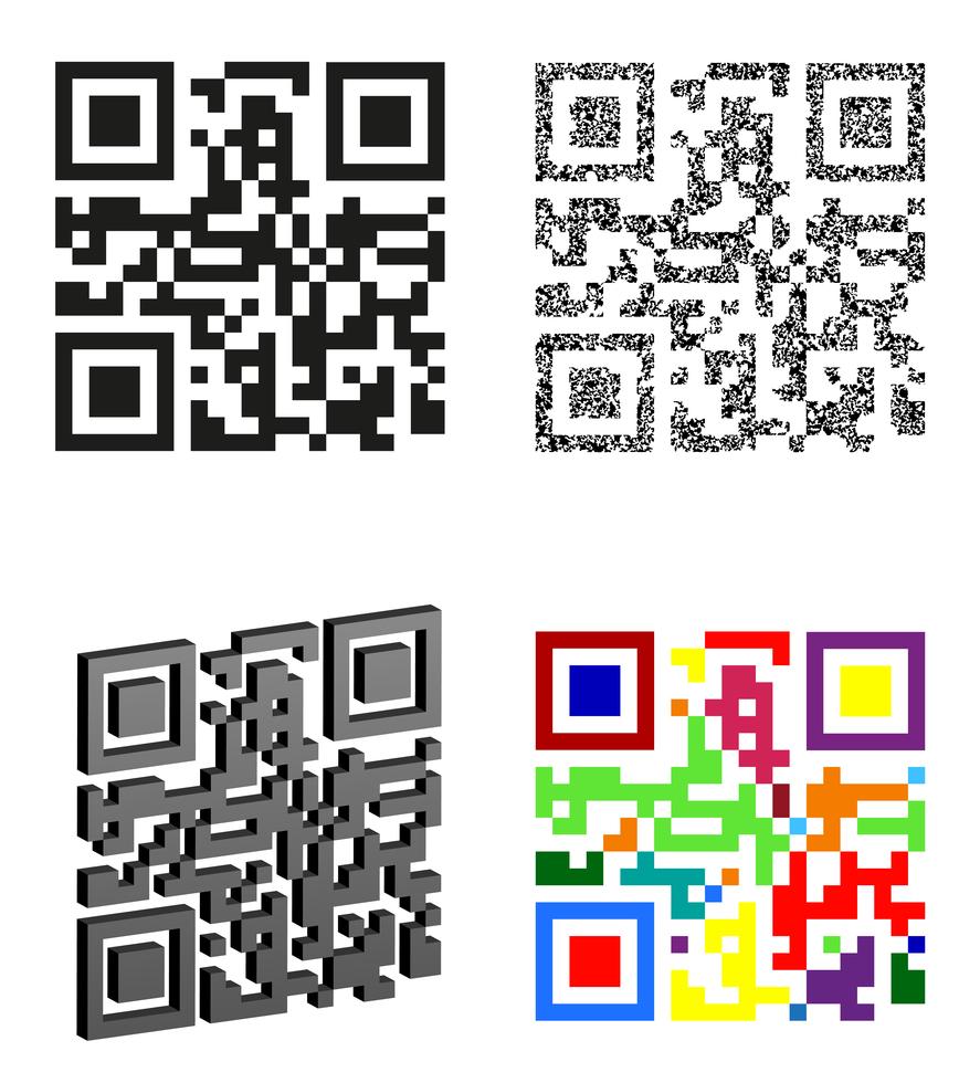 set icons abstract qr code vector illustration 489270 Vector Art at ...