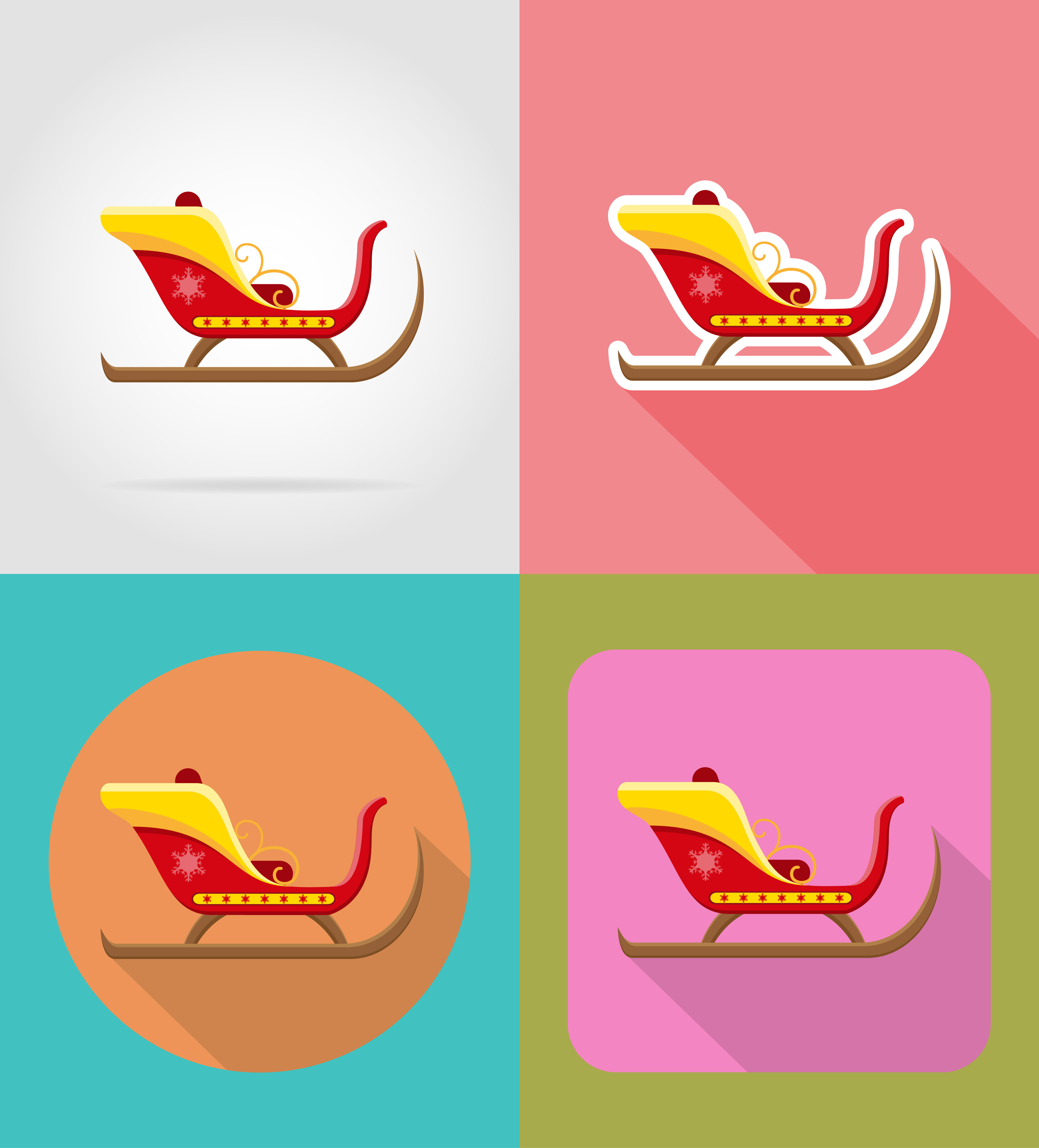 christmas and new year flat icons vector illustration 489852 Vector Art ...