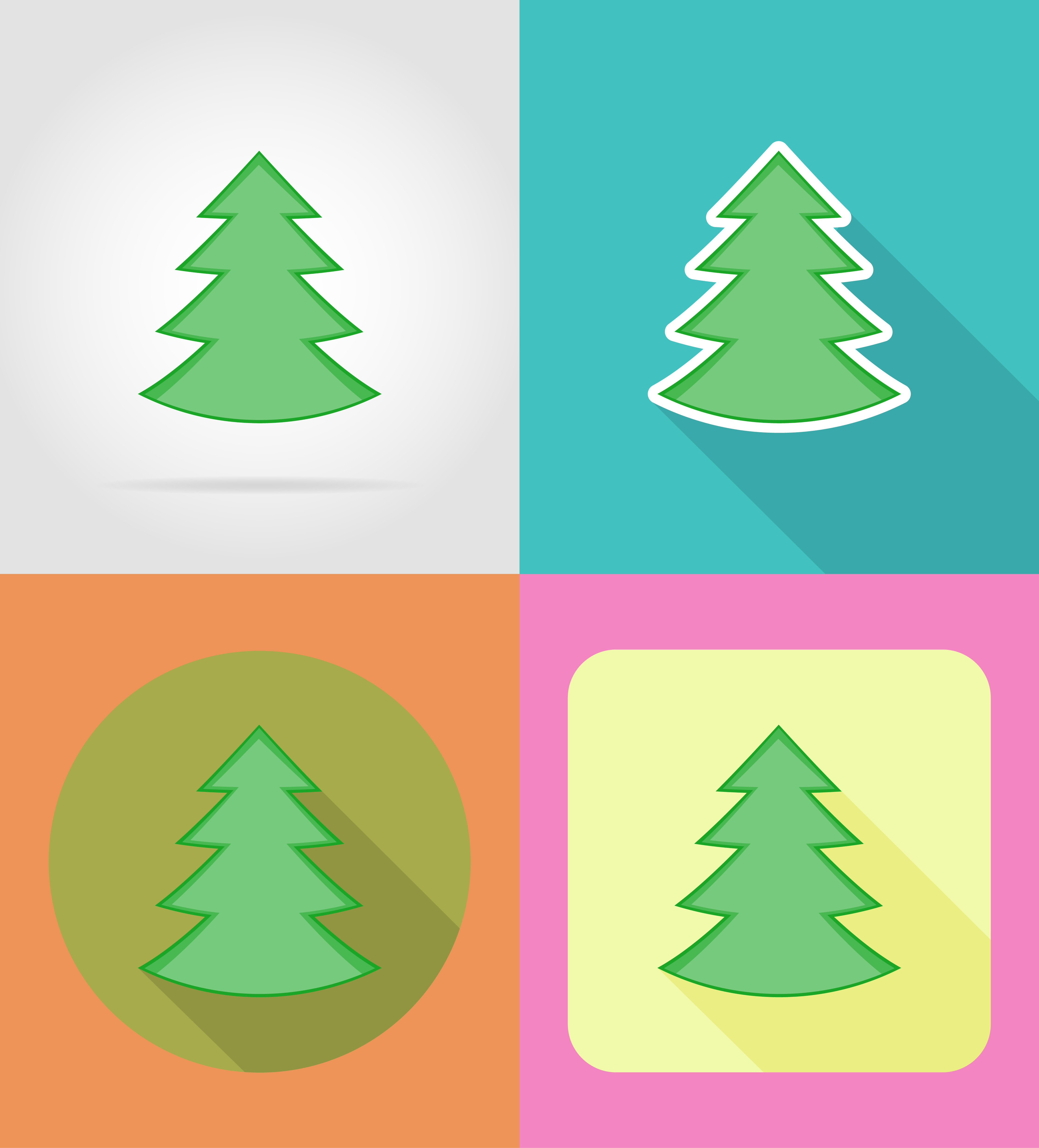christmas and new year flat icons vector illustration 490891 Vector Art ...